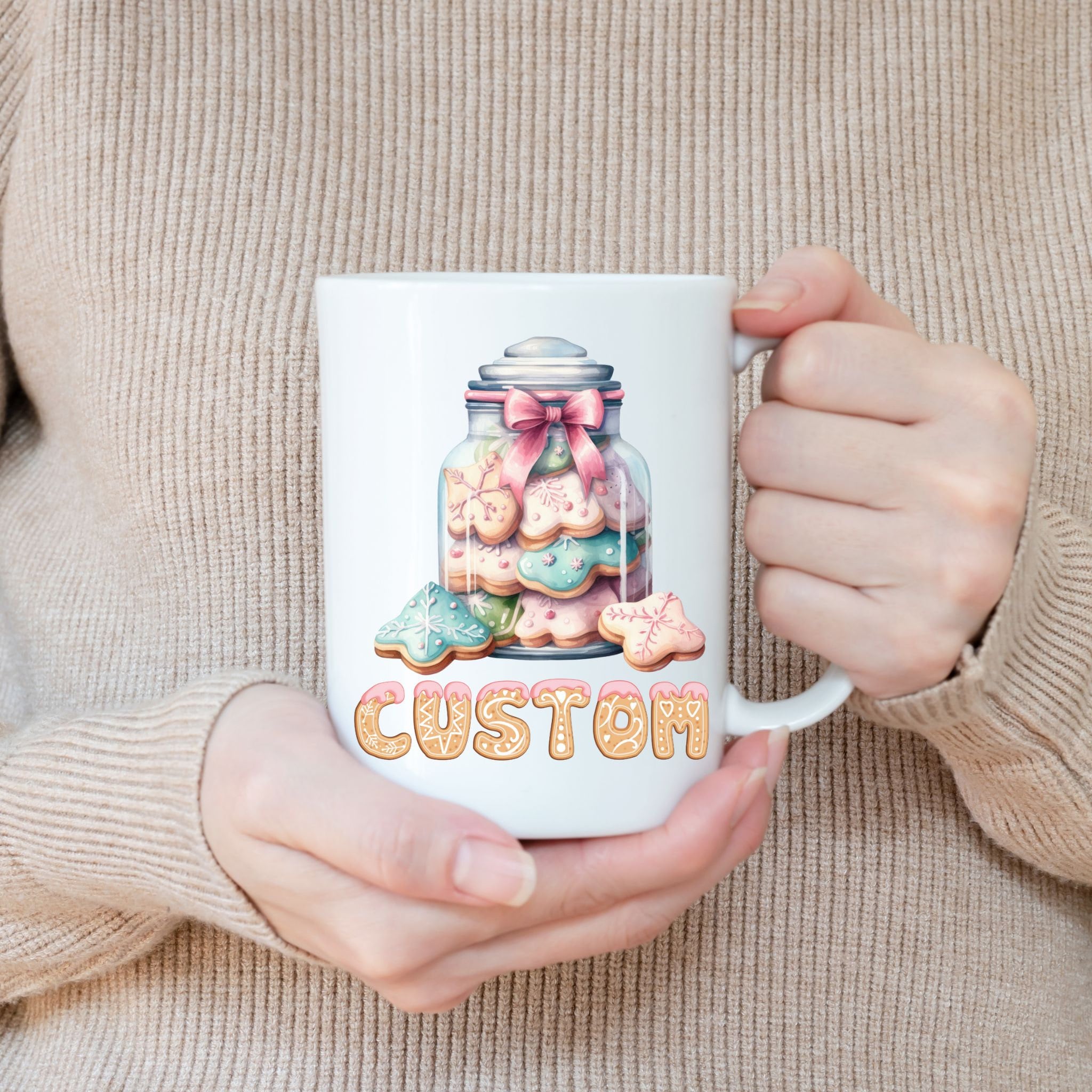 Pastel Pink Coquette Cookie Jar Custom Personalized Gingerbread Cookie ...