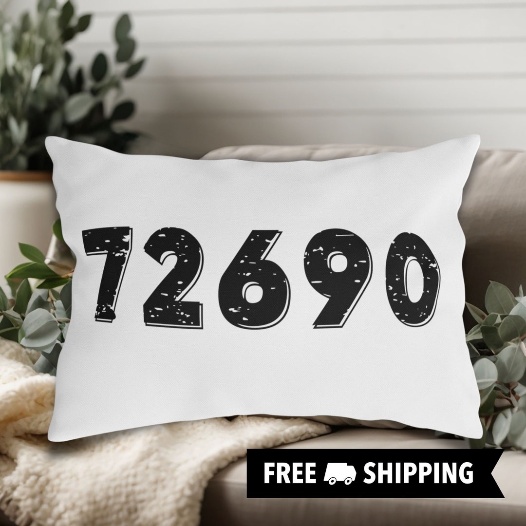 Custom Zip Code Outdoor Pillow, House Number Outdoor Decor ...