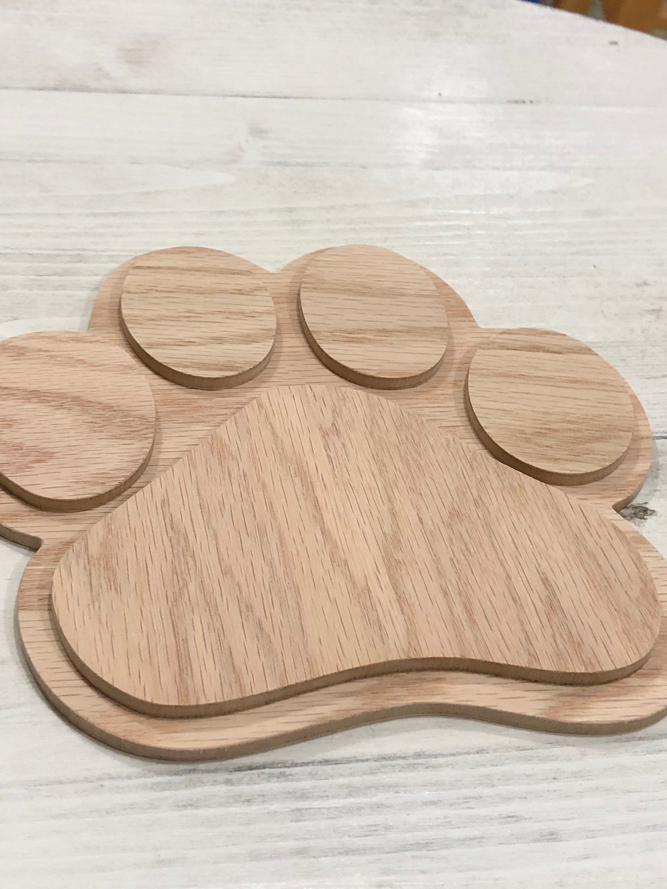 Wood Paw Print, Paw Print Decor, Unfinished Paw Print, Paw Print Cut ...