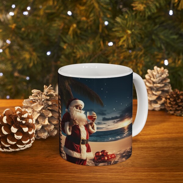 Santa Holding Coffee - Etsy