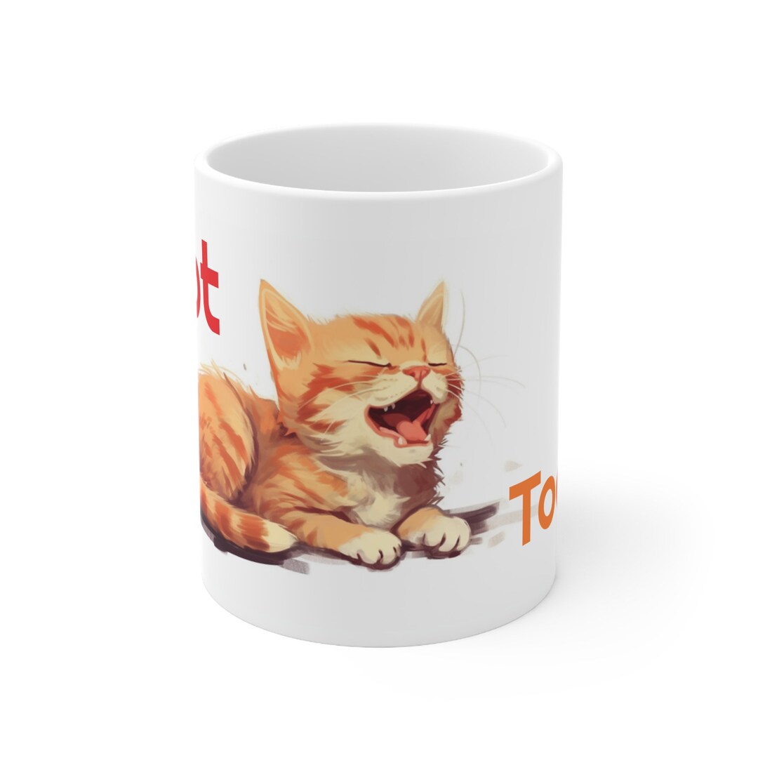 Lazy Cat Mug, Yawning Kitten Coffee Cup - Etsy