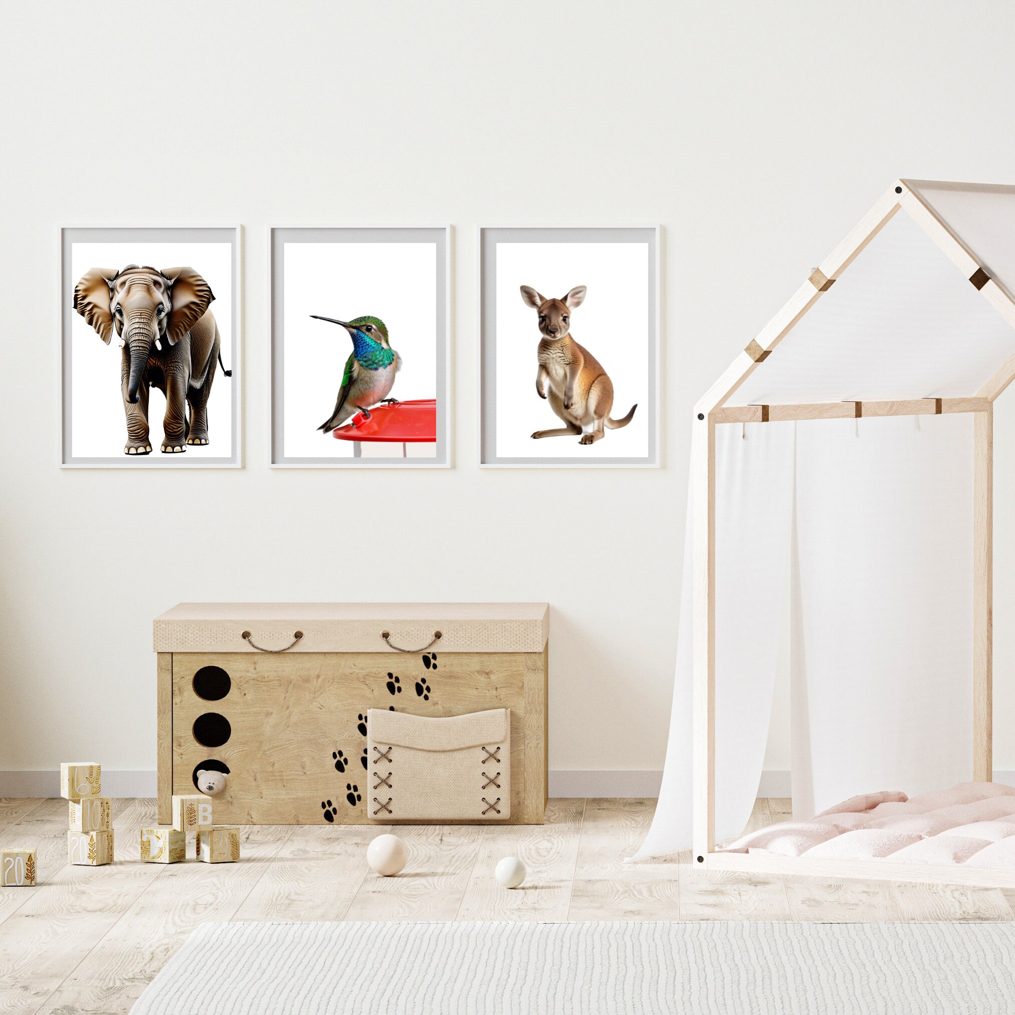 Baby Kangaroo Poster, Baby Animal Print, Nursery Wall Art Decor ...