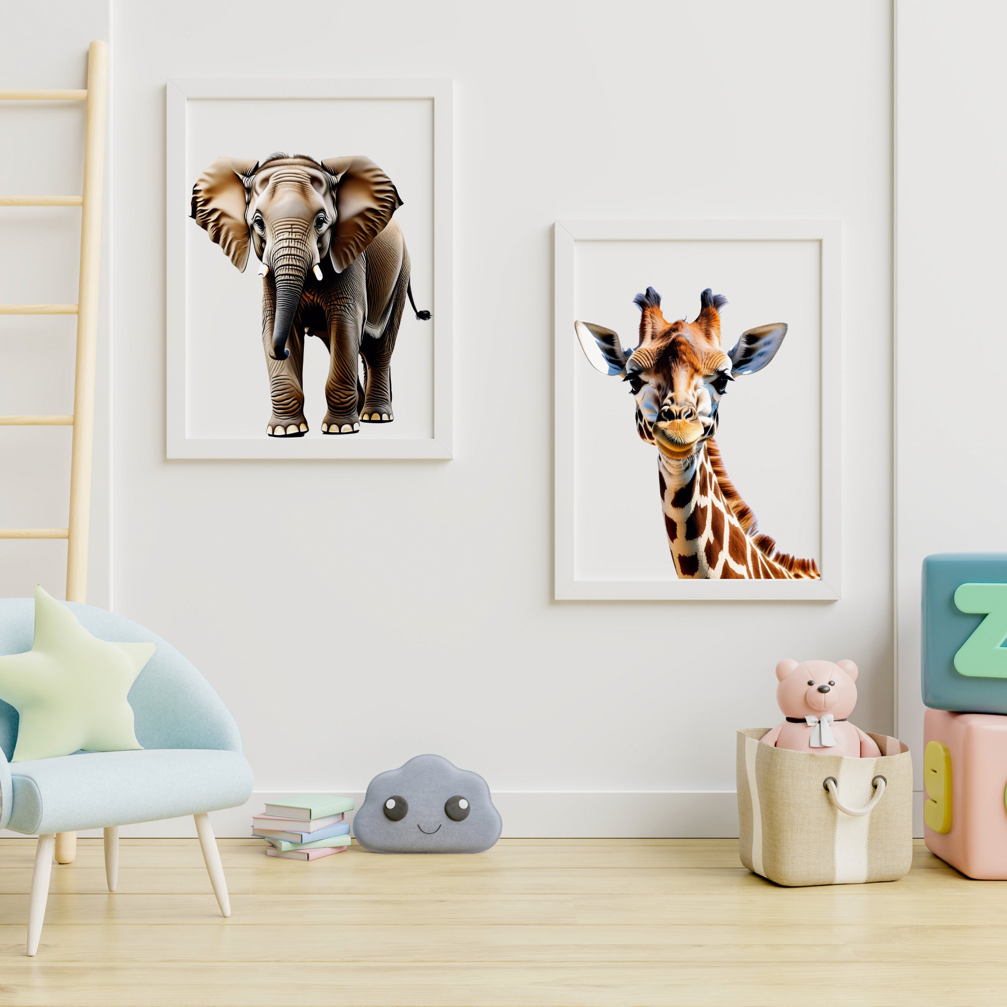 Baby Giraffe Poster, Baby Animal Print, Nursery Wall Art Decor, Nursery ...