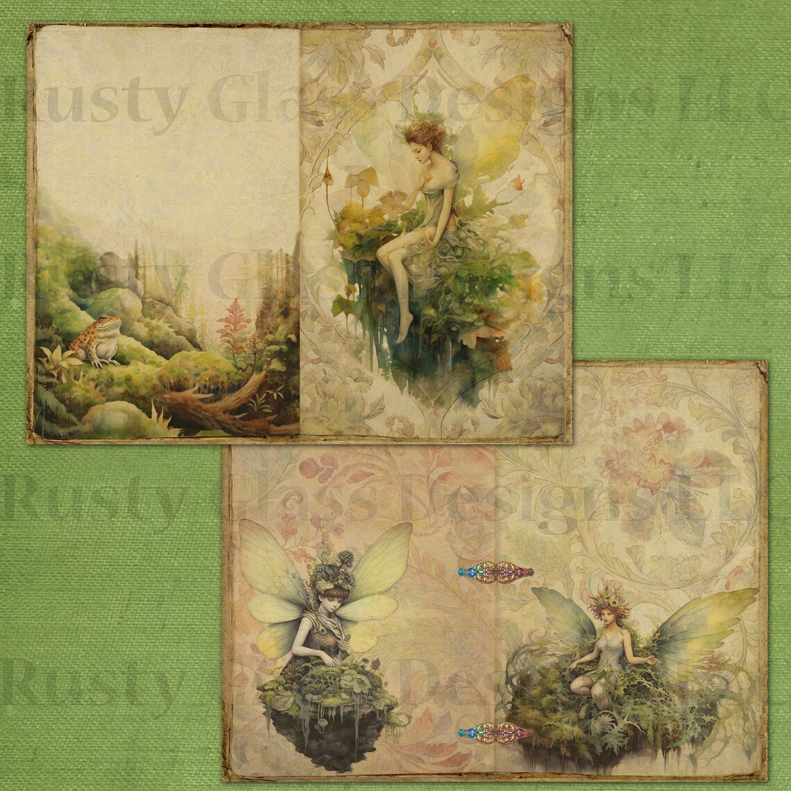 Woodland Fairies Junk Journal Pages Printable Journal, Blank and Lined ...