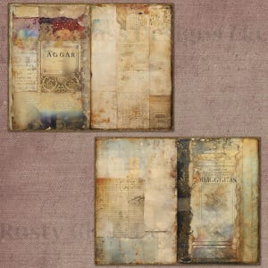 Printable Junk Journal Pages, Medieval Collage Colorful Grunge Digital ...