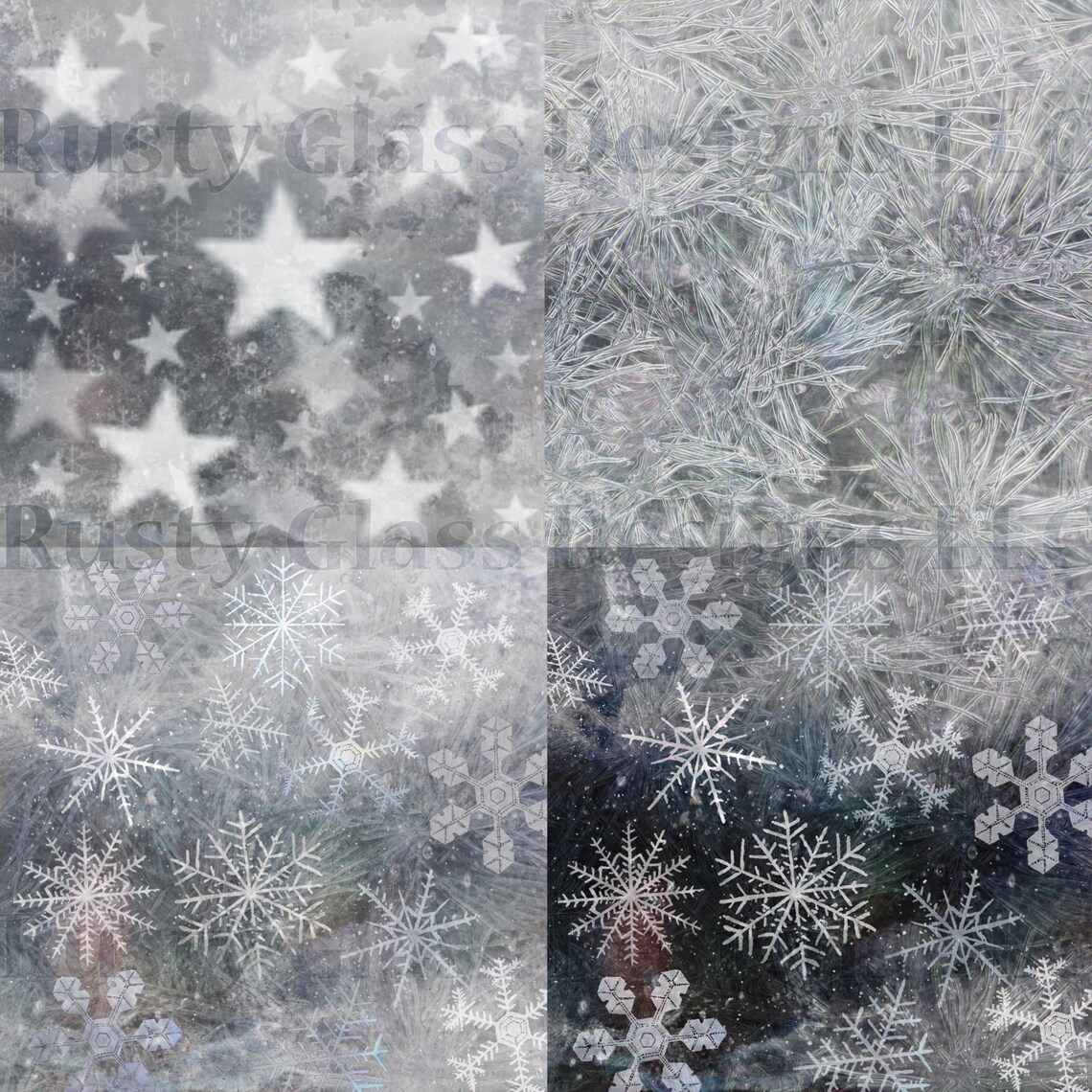 Ice and Snow Printable Scrapbook Paper Digital Backgrounds, Printable ...