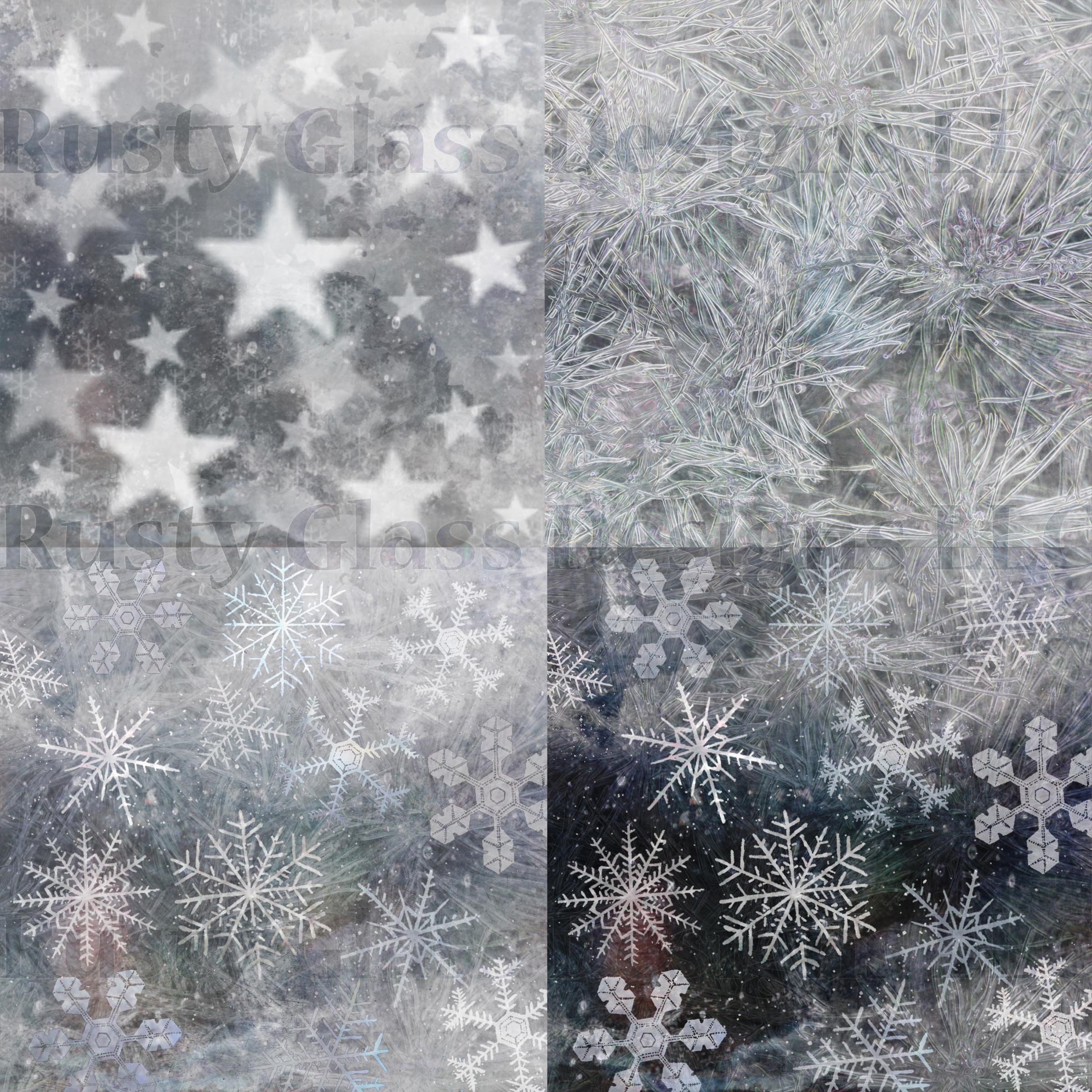 Ice and Snow Printable Scrapbook Paper Digital Backgrounds, Printable ...