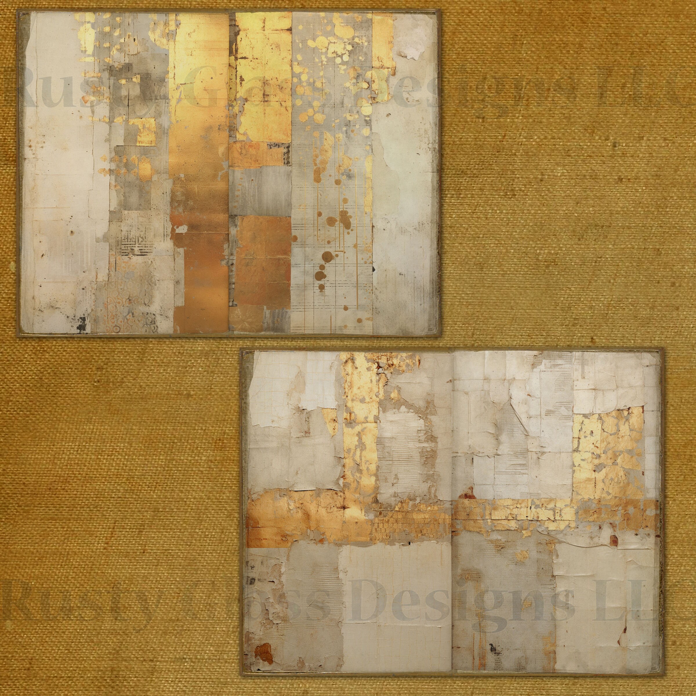 Beige and Gold Junk Journal Kit, Plain Collage Journal Pages, Basic ...