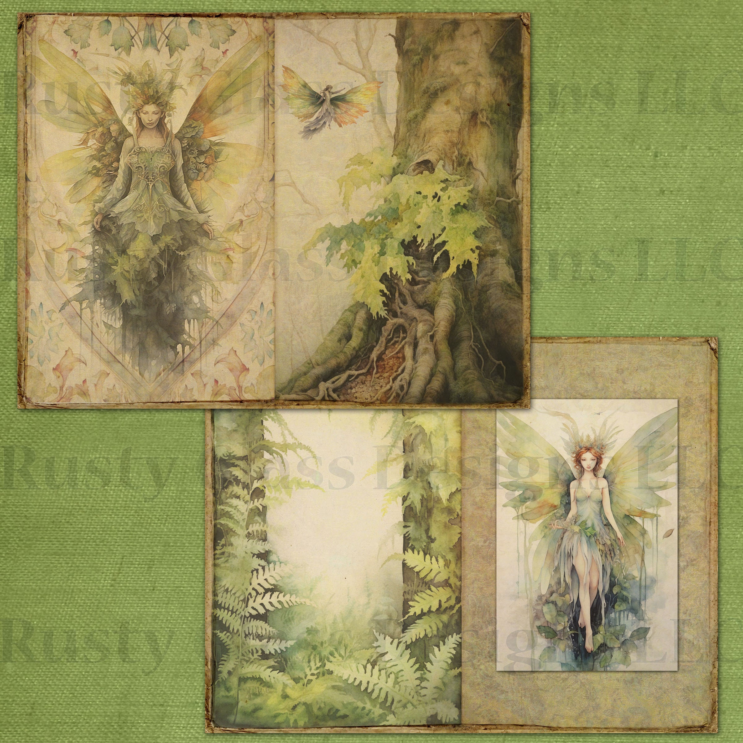 Woodland Fairies Junk Journal Pages Printable Journal, Blank and Lined ...