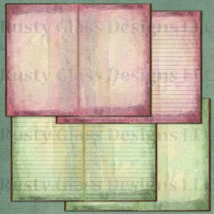 Junk Journal Pages / Antique Grunge Color / Colorful Journal Pages ...