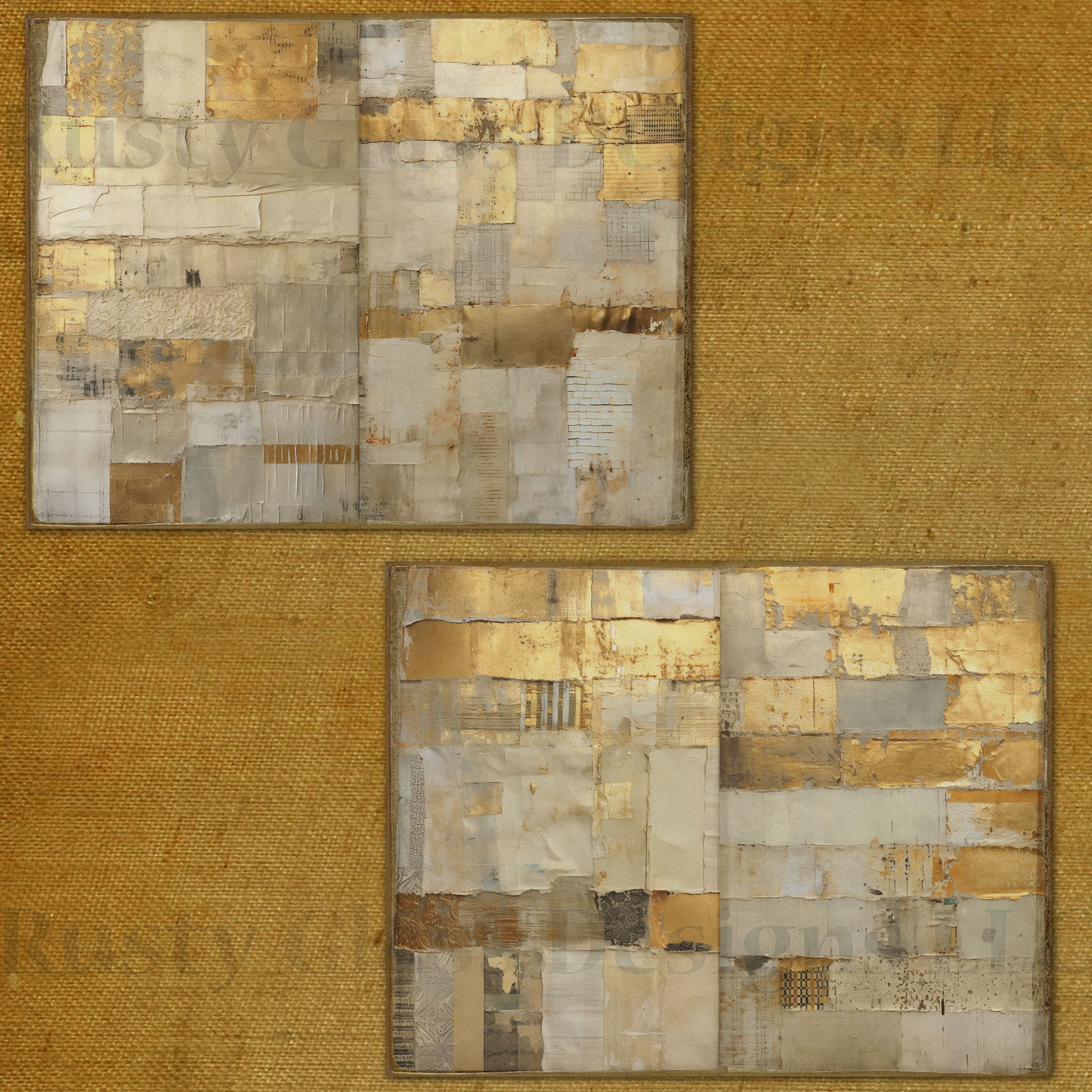 Beige and Gold Junk Journal Kit, Plain Collage Journal Pages, Basic ...