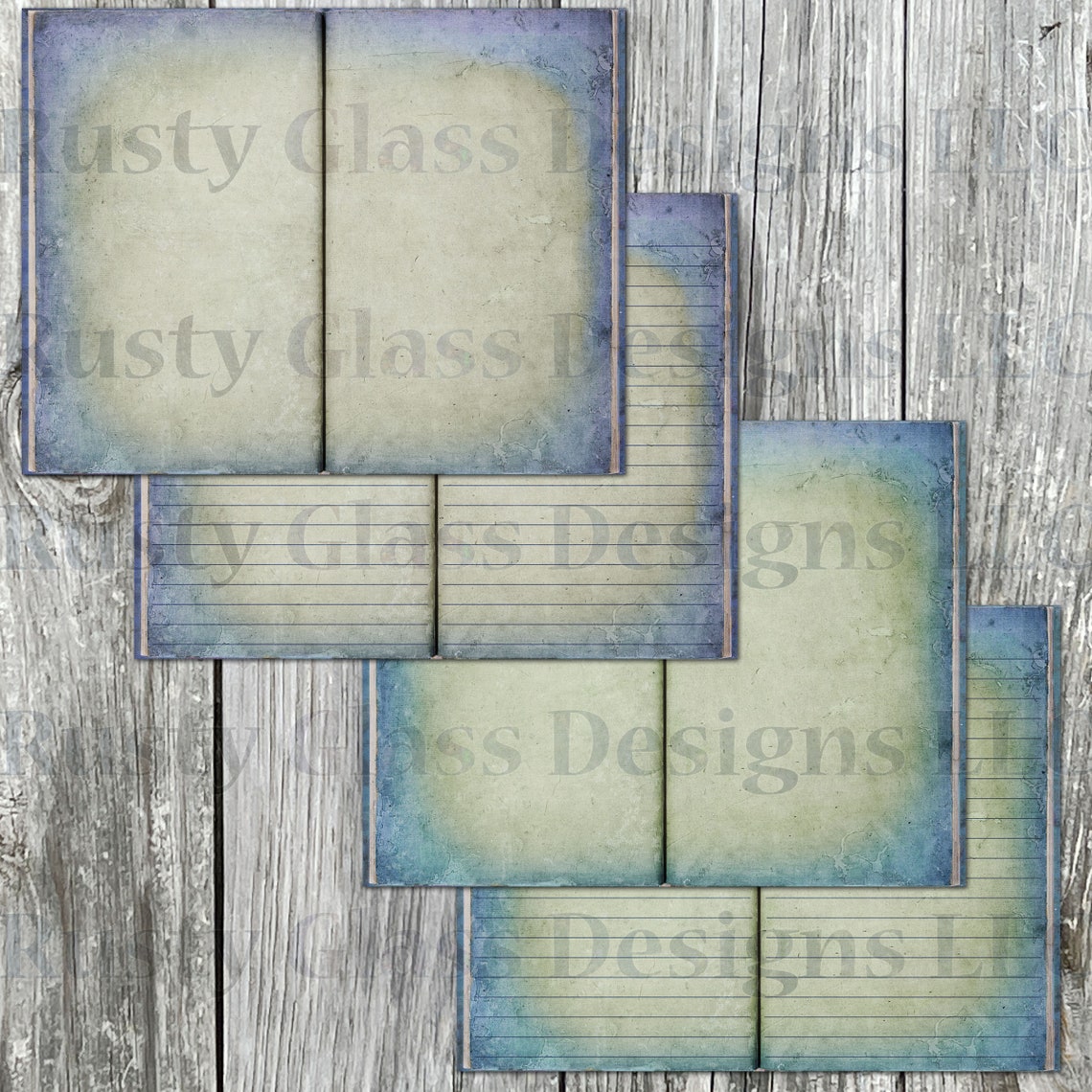 Colored Edges Junk Journal Pages, Colorful Grunge Journal, Blank and ...