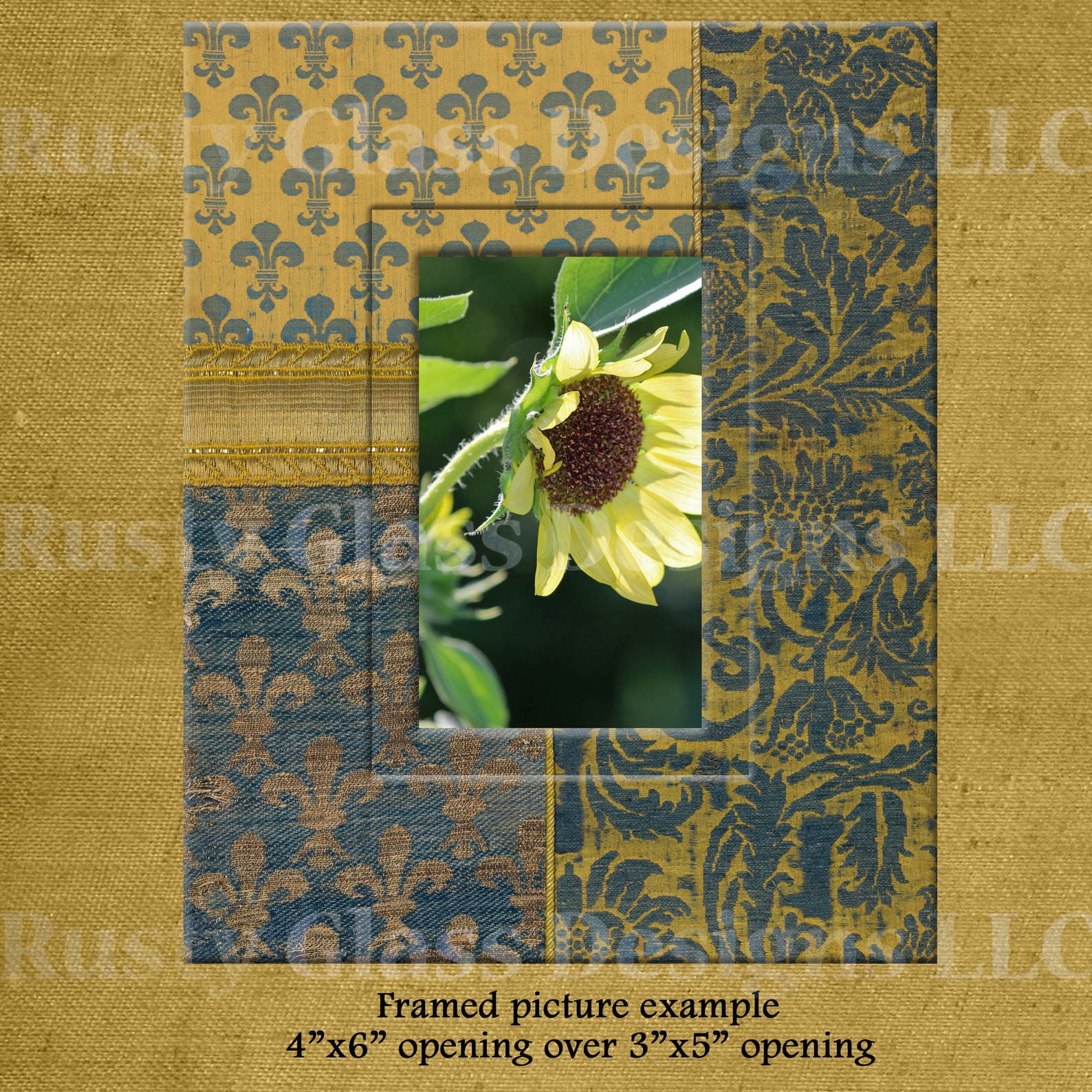 Blue Gold Frame / Digital Frames / Printable Frame / Digital Picture ...