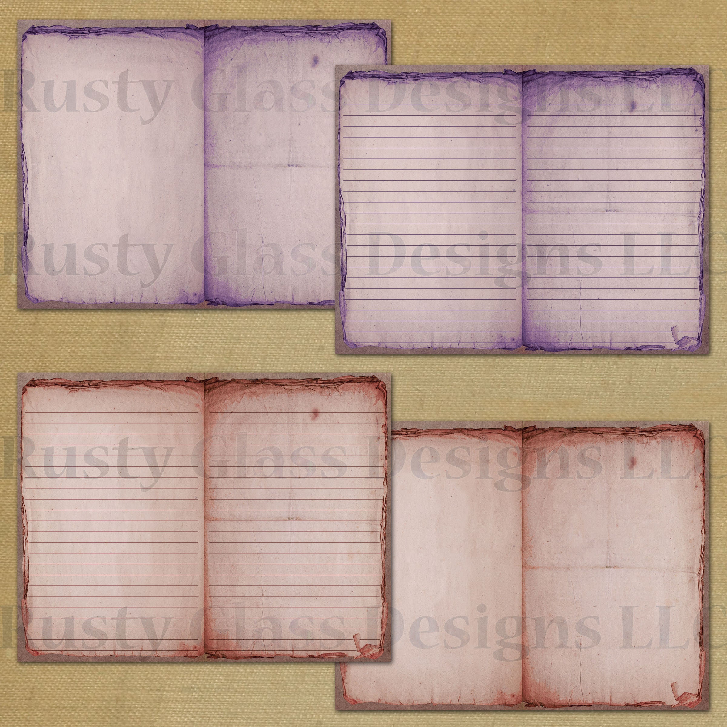 Layered Colored Edges Set 2 / Colorful Junk Journal Pages / - Etsy