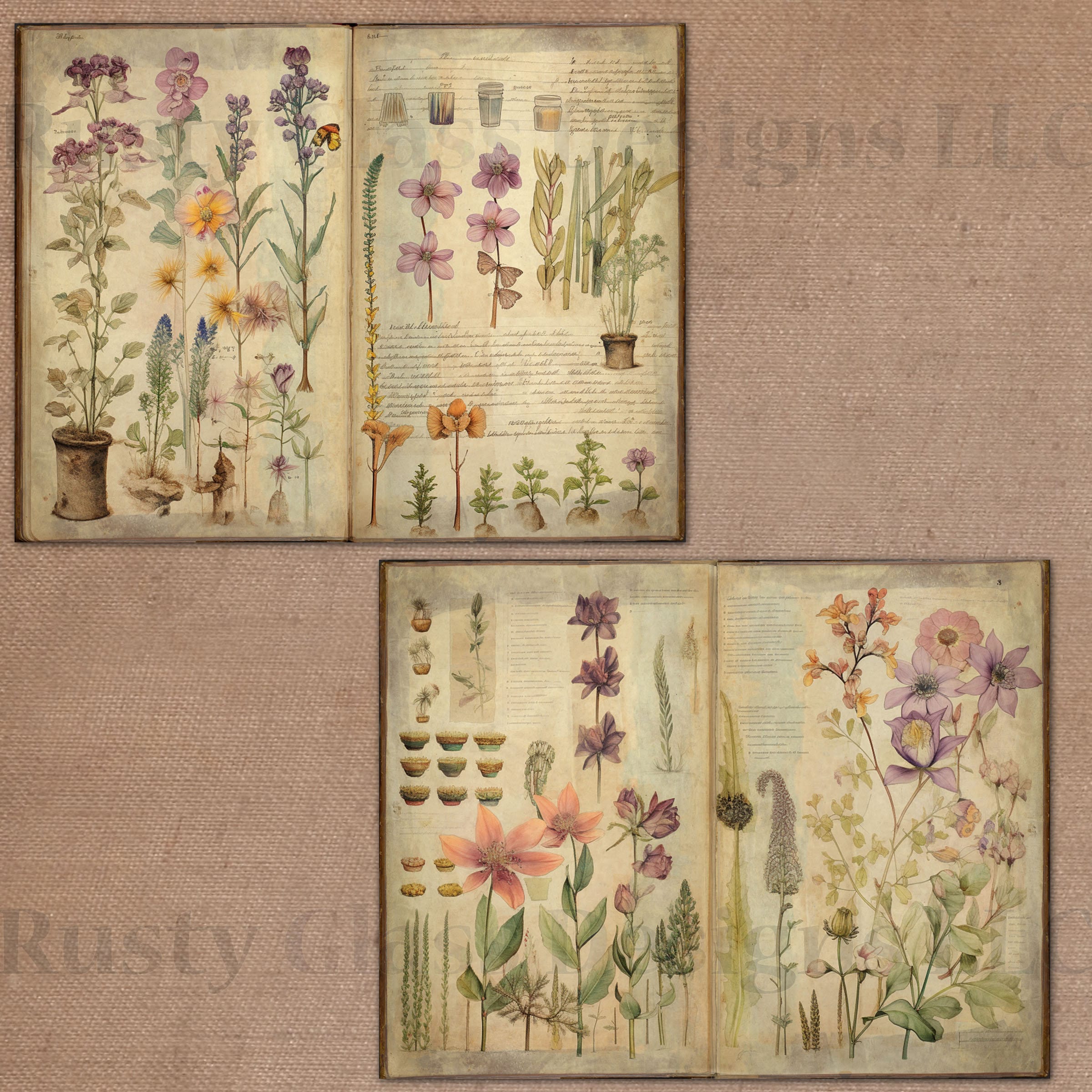 Botanical Garden Journal Pages / Printable Junk Journal / Botanist ...