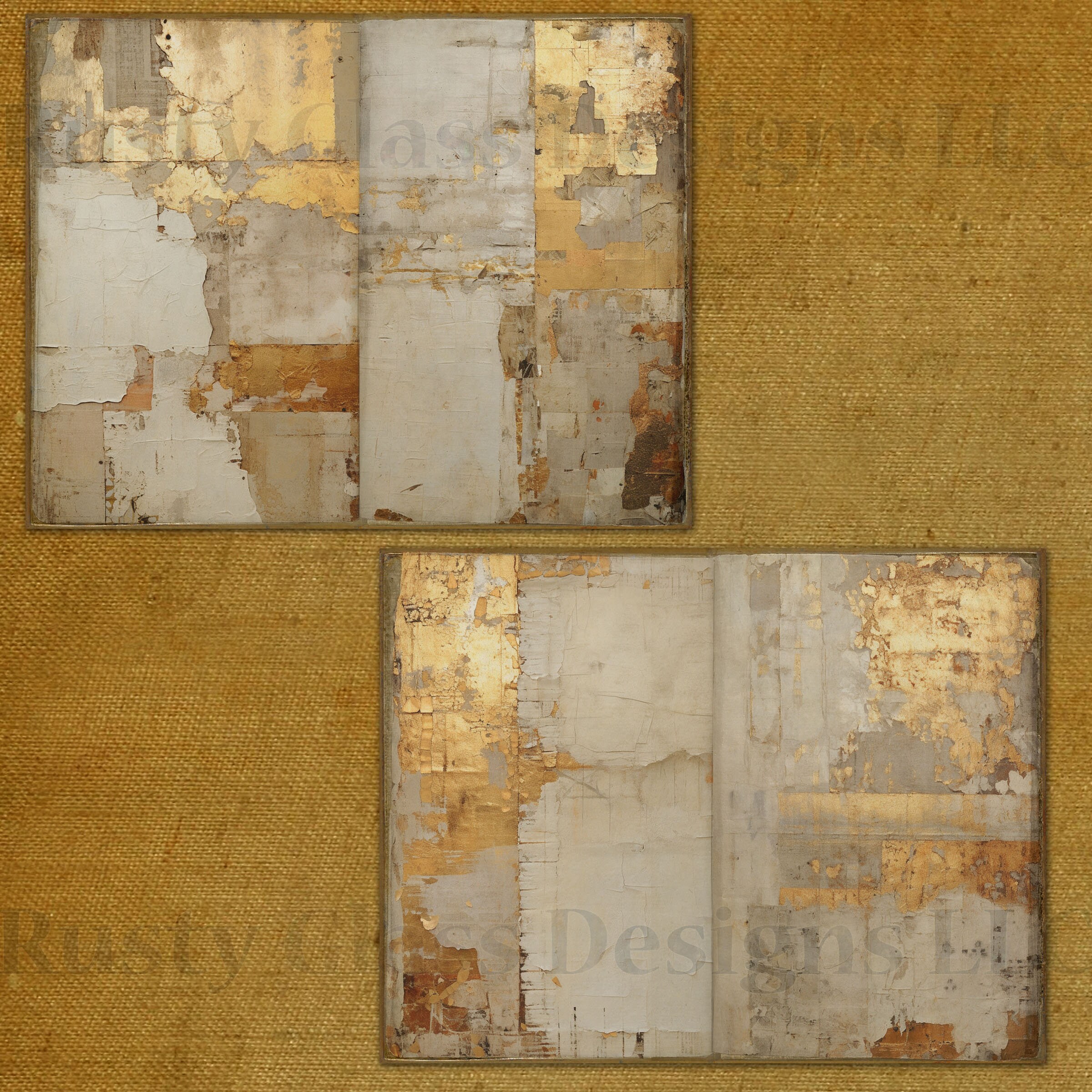 Beige and Gold Junk Journal Kit, Plain Collage Journal Pages, Basic ...