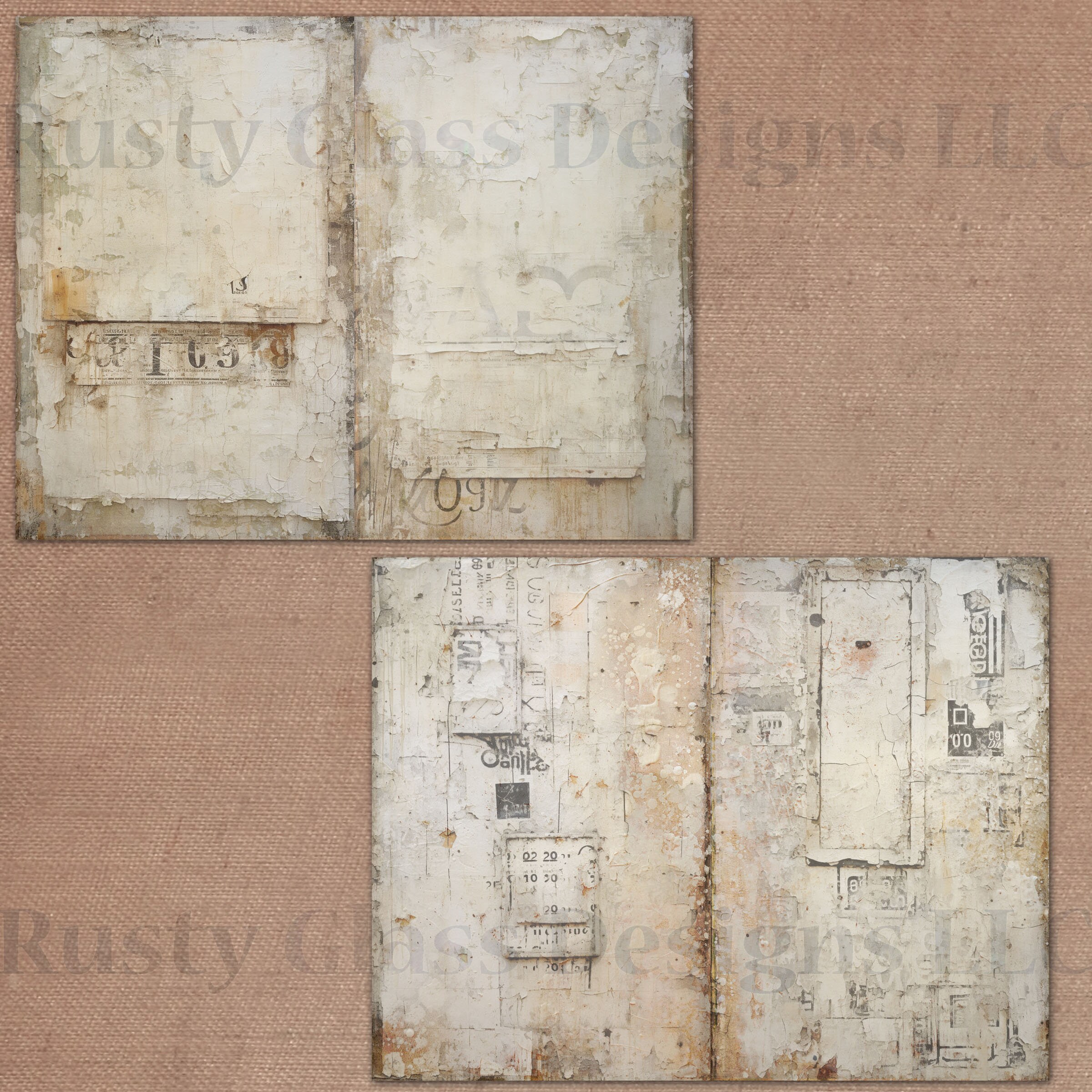 Abstract Text Journal Pages / Printable Junk Journal / White Neutral ...