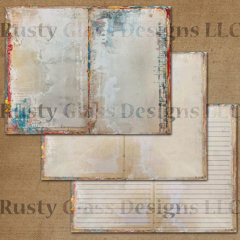 Painted Pages Junk Journal Pages, Primary Colors Printable Journal ...