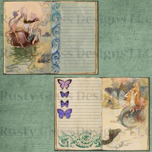 Junk Journal Pages fairies Dragons & Mermaids 1 - Etsy