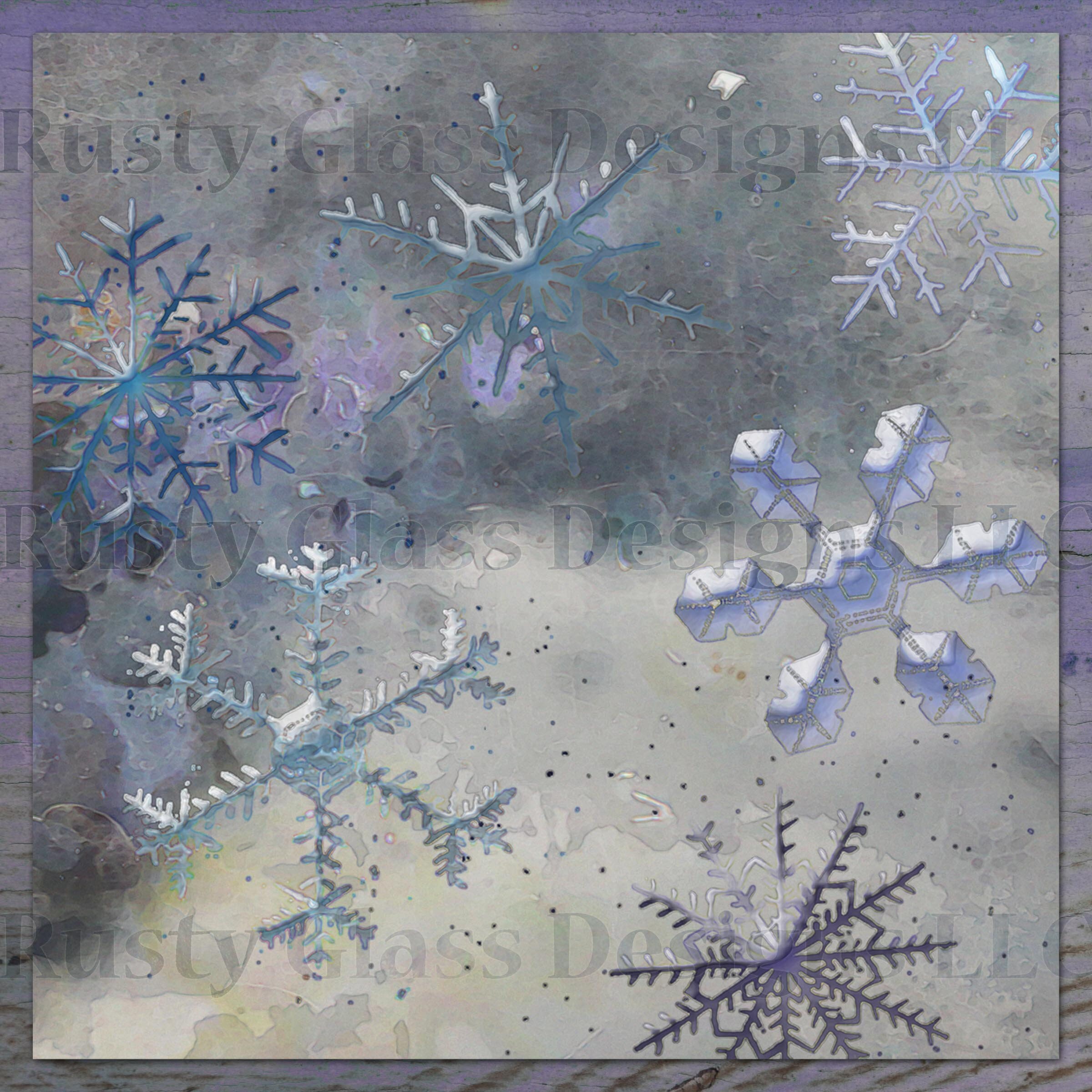 Ice and Snow Printable Scrapbook Paper Digital Backgrounds, Printable ...