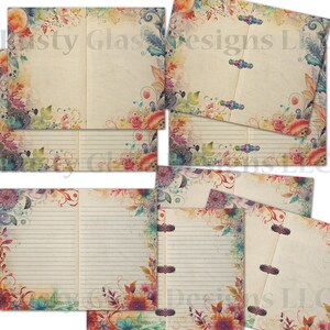 Colorful Ornamental Border Junk Journal Pages, Printable Journal Pages ...