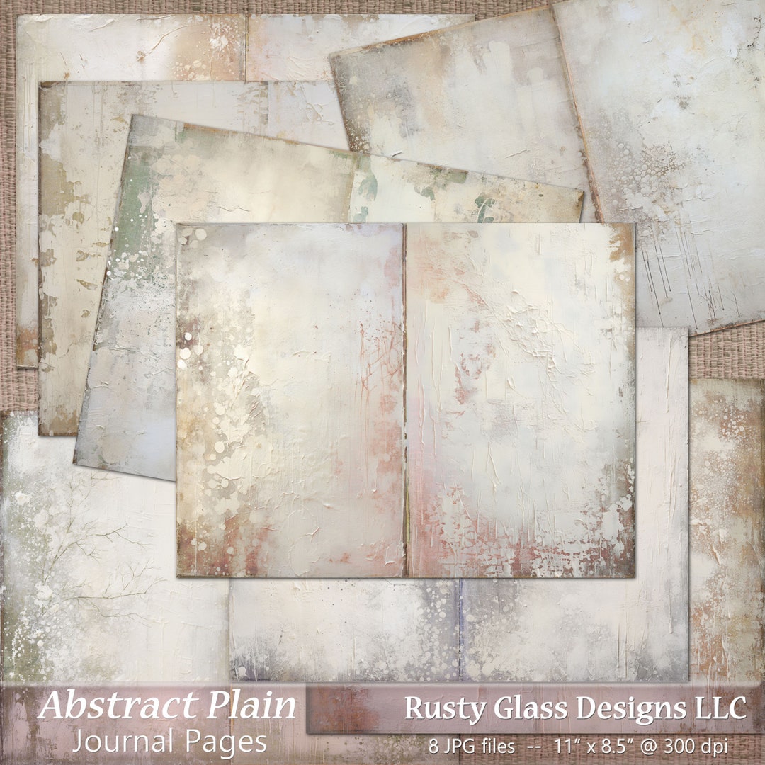 Abstract Plain Journal Pages, Printable Junk Journal, White Neutral ...