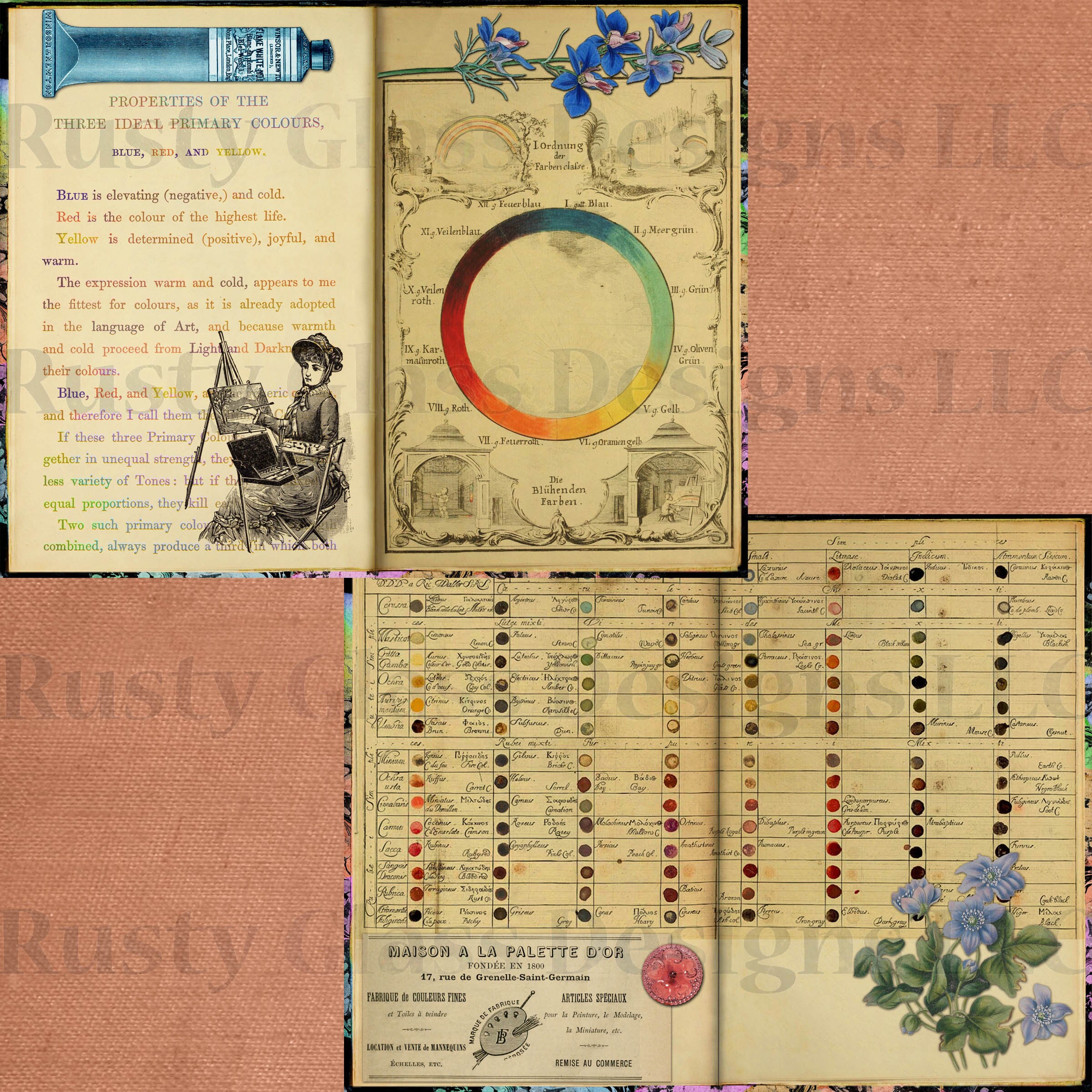 Digital Journal Pages, "art & Color" / Digital Papers / Junk Journal ...