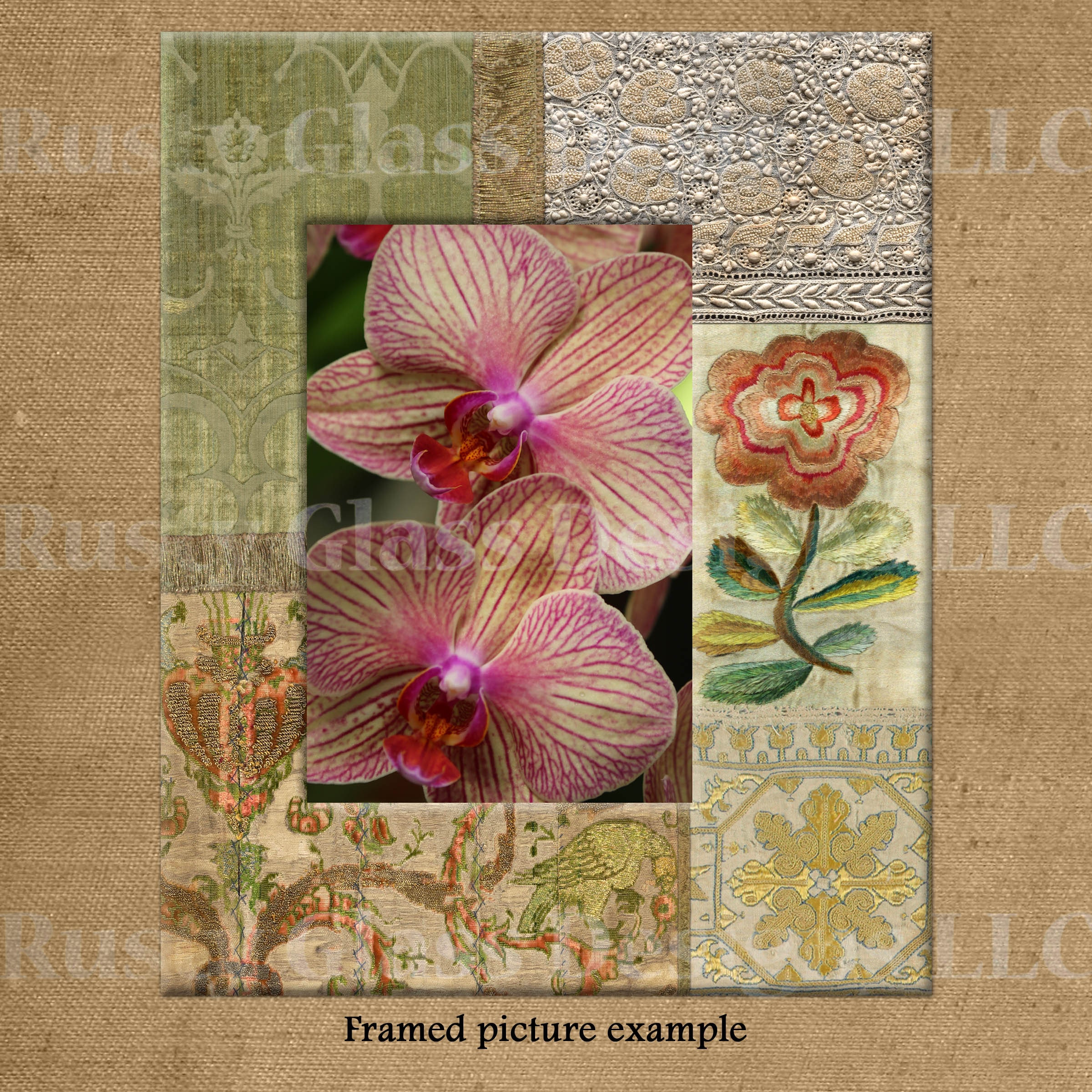 Green Photo Frame / Cream Colored Frame / Printable Frame / Digital ...