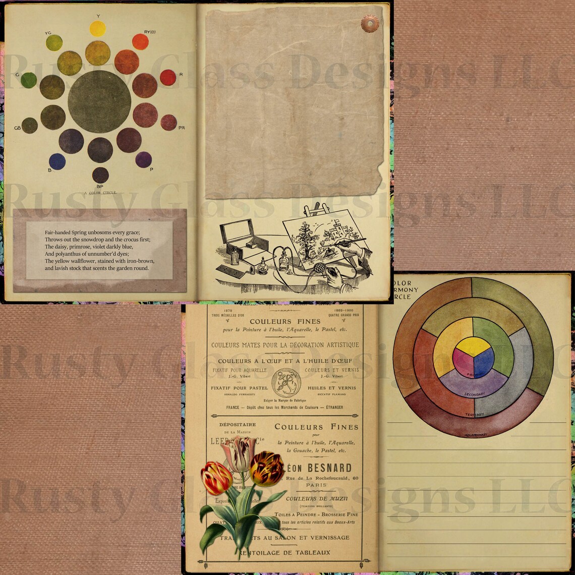 Digital Journal Pages art & Color / Digital | Etsy