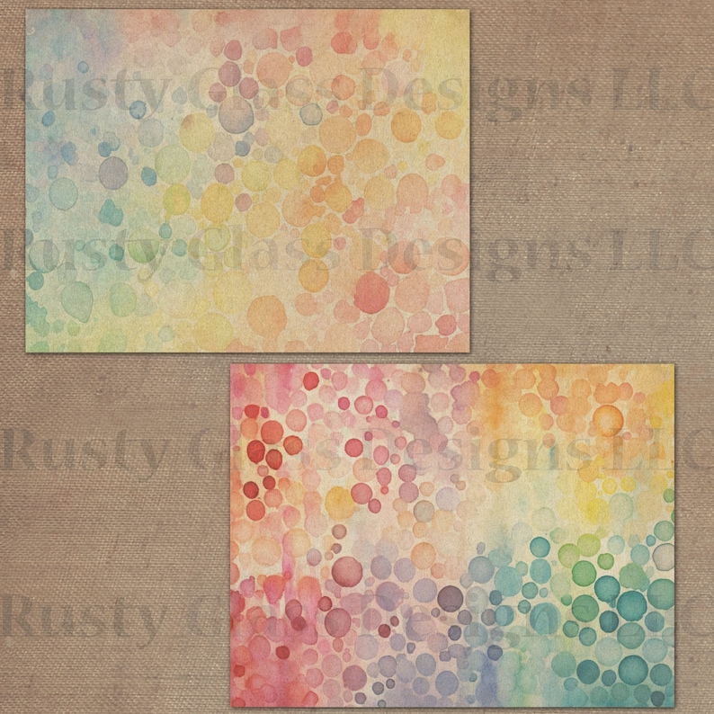 Rainbow Printable Junk Journal Papers, Watercolor Rainbow, Digital ...