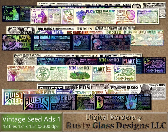 Digital Borders vintage Seed Ads 1 / Vintage - Etsy