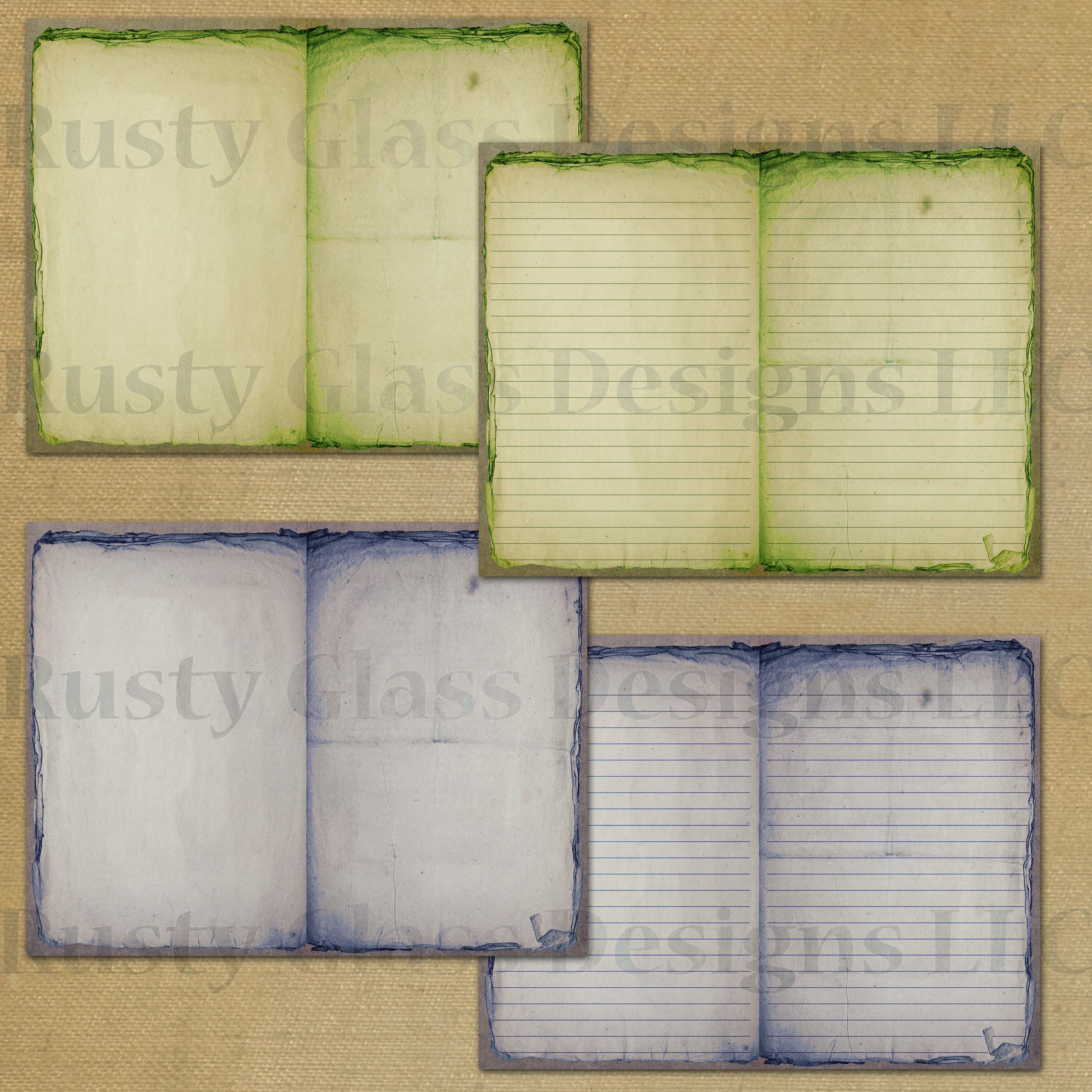 Layered Colored Edges Set 2 / Colorful Junk Journal Pages / - Etsy