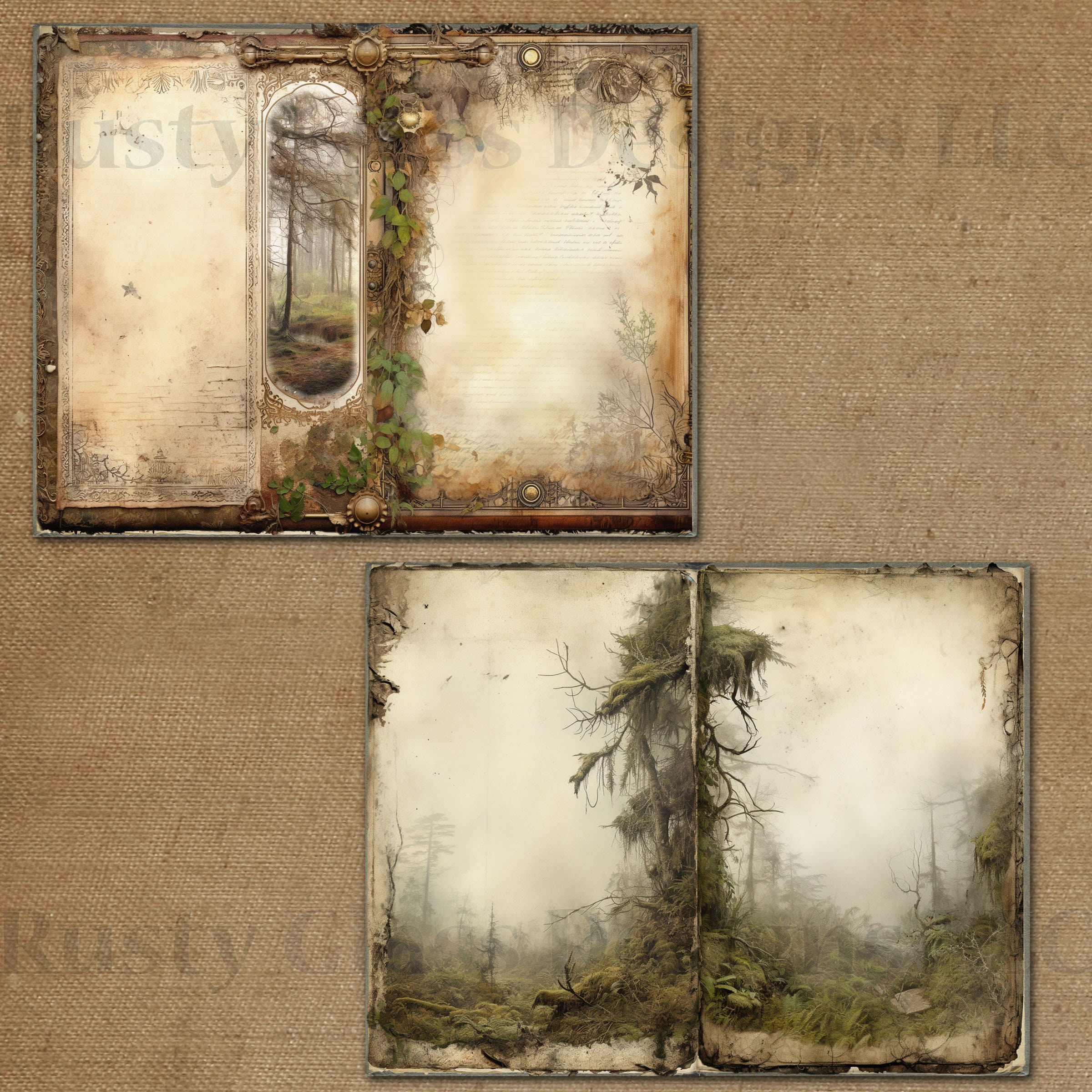 Lost Worlds Old Growth Forest Junk Journal Pages Printable Journal ...