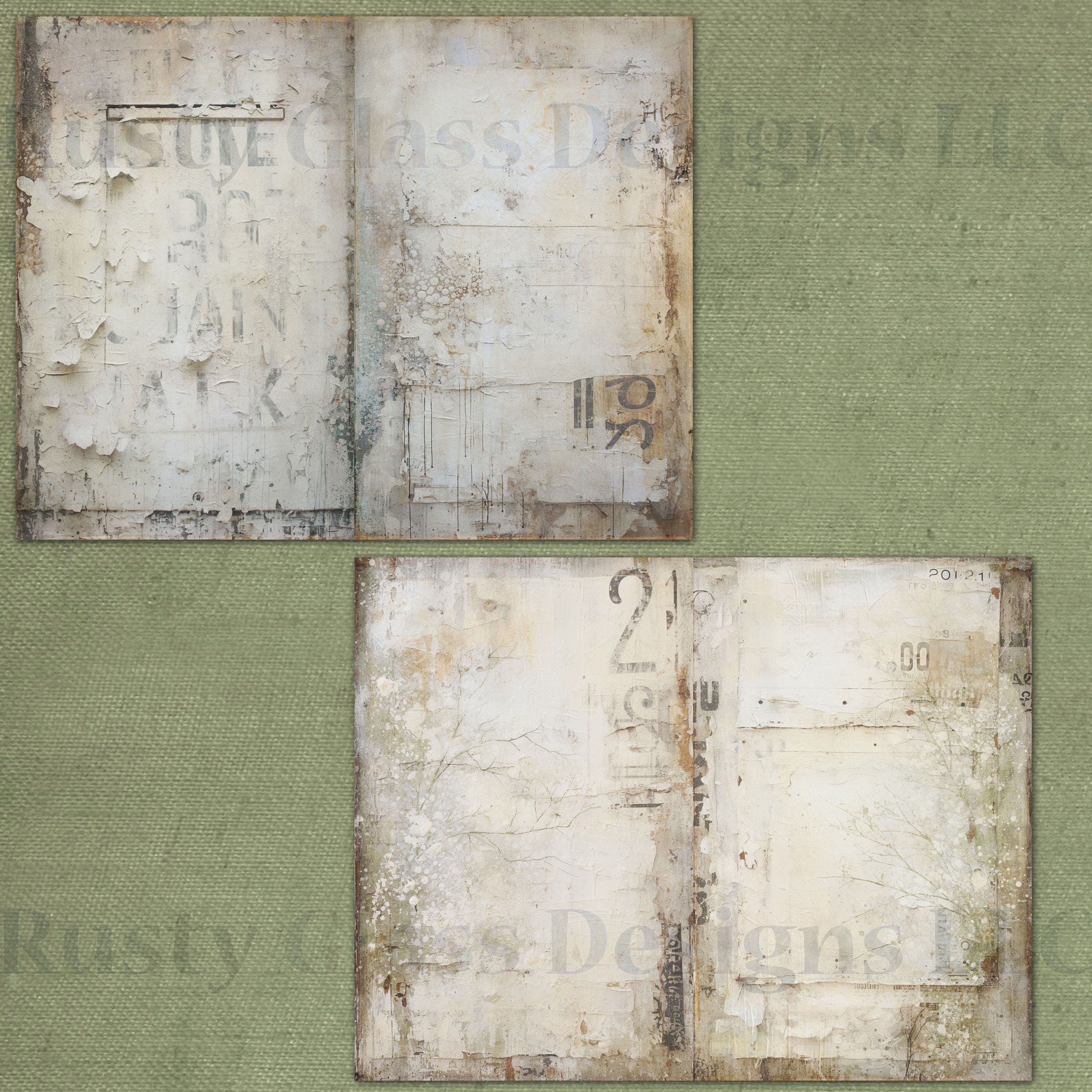 Abstract Text Journal Pages / Printable Junk Journal / White Neutral ...