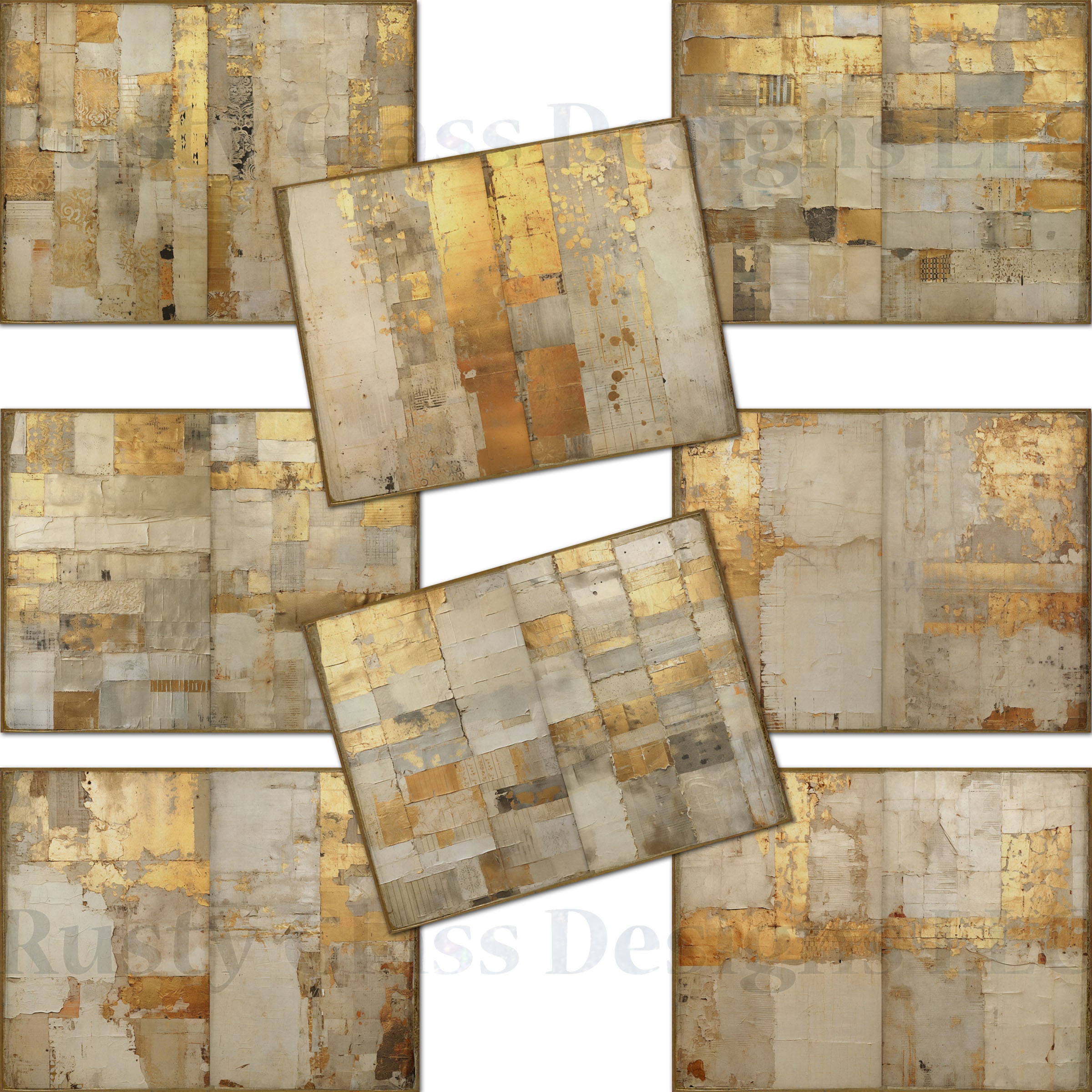 Beige and Gold Junk Journal Kit, Plain Collage Journal Pages, Basic ...