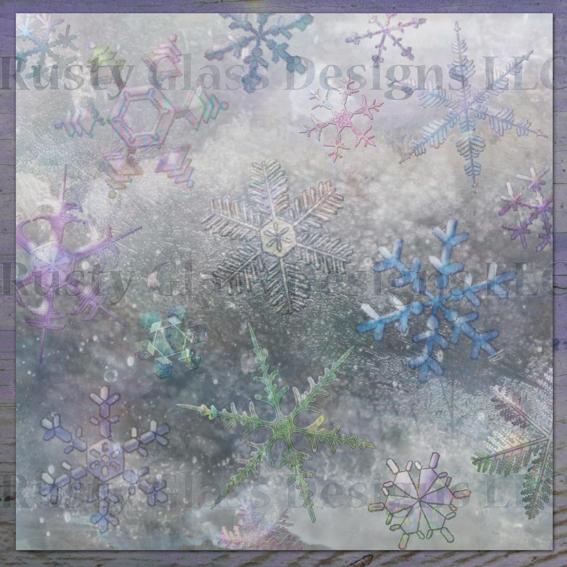 Ice and Snow Printable Scrapbook Paper Digital Backgrounds, Printable ...