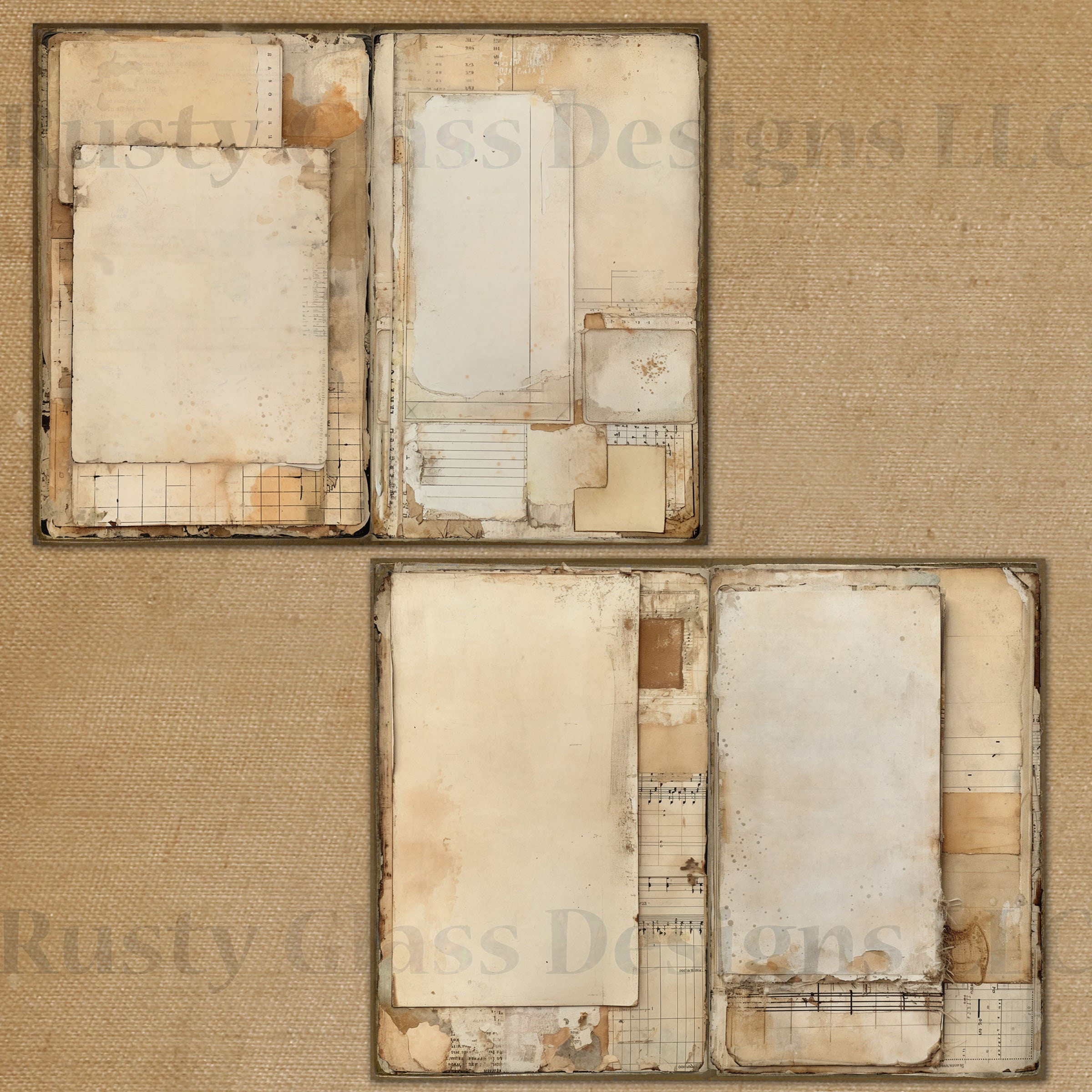 Ledger Stacks Junk Journal Pages, Set 3, Printable Journal Pages ...