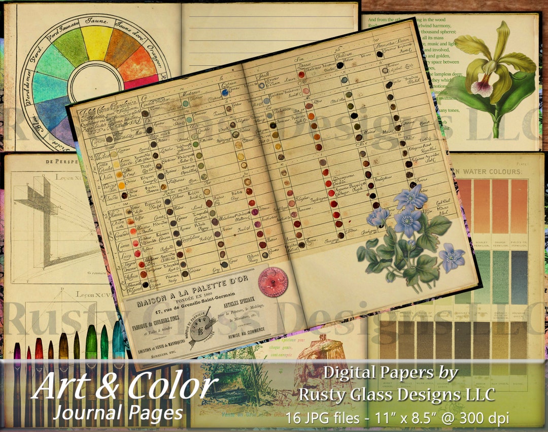 Digital Journal Pages art & Color / Digital - Etsy