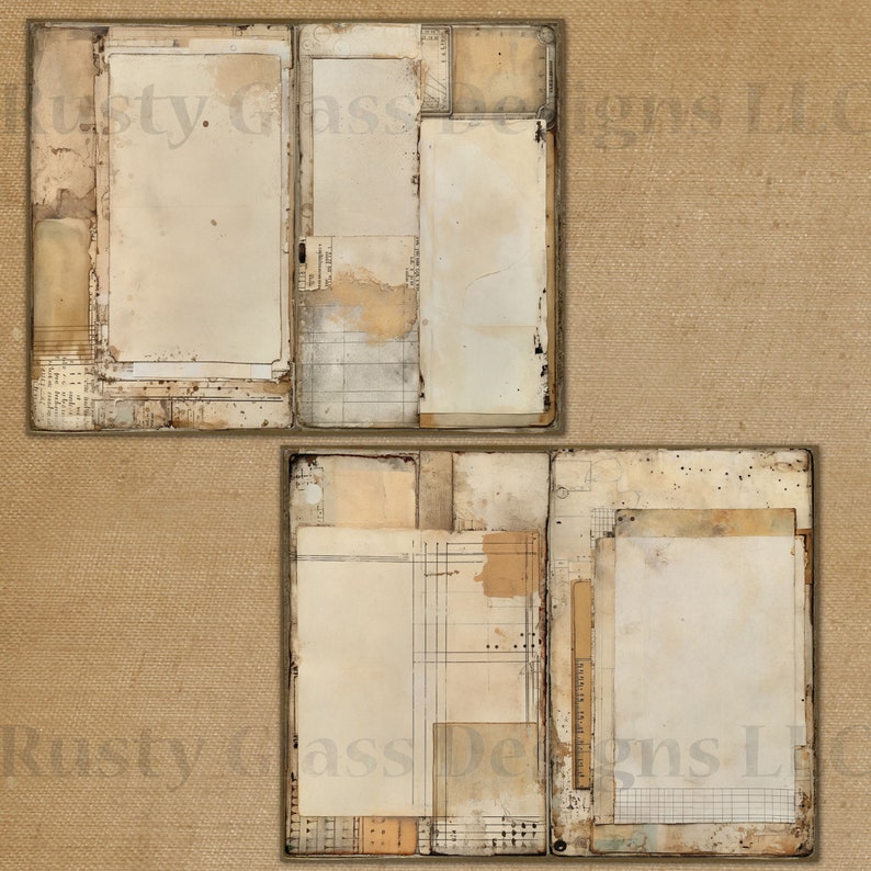 Ledger Stacks Junk Journal Pages, Set 3, Printable Journal Pages ...