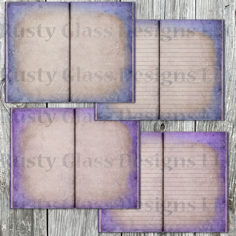 Colored Edges Junk Journal Pages, Colorful Grunge Journal, Blank and ...