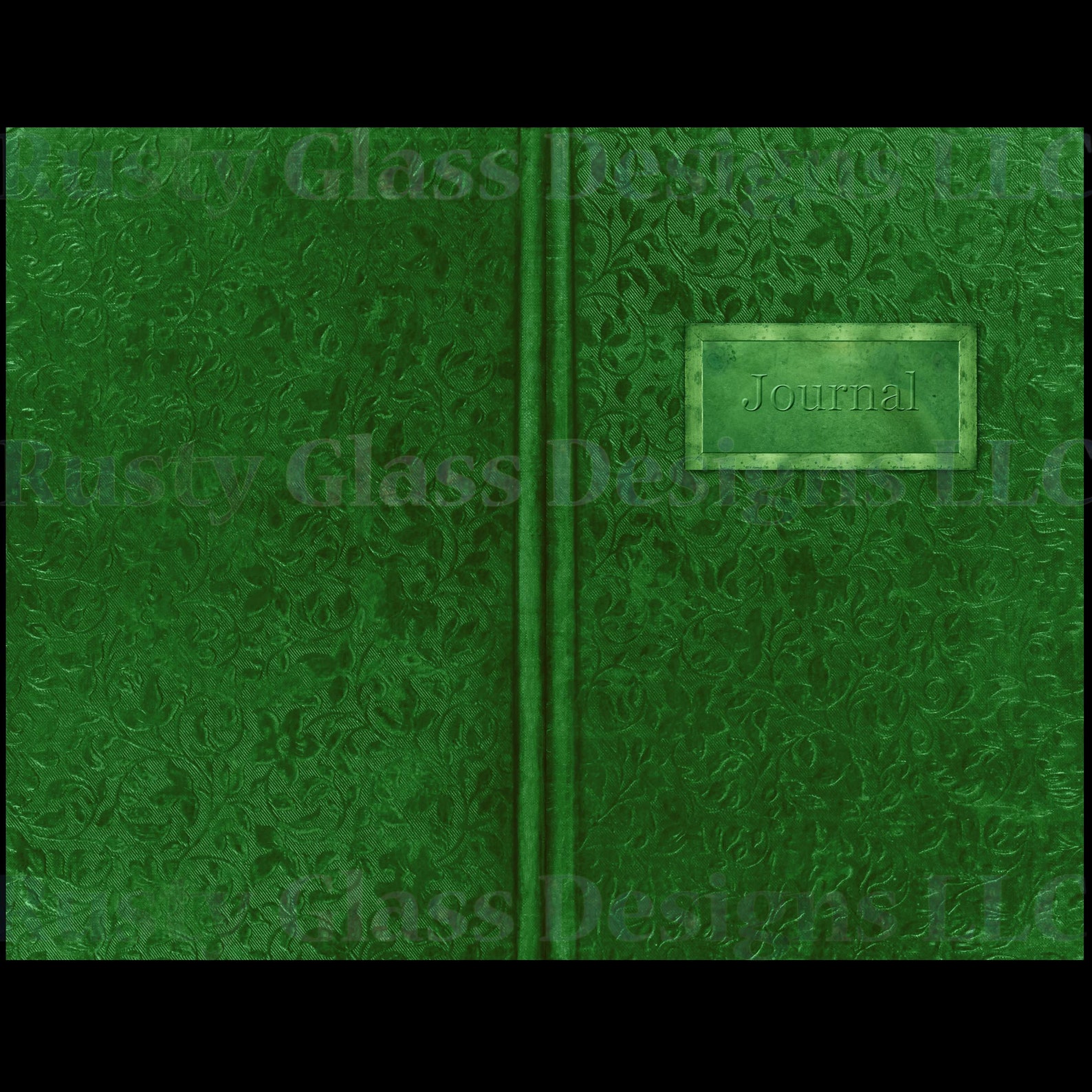Digital Journal Covers, "embossed Green" / Printable Papers / Junk ...