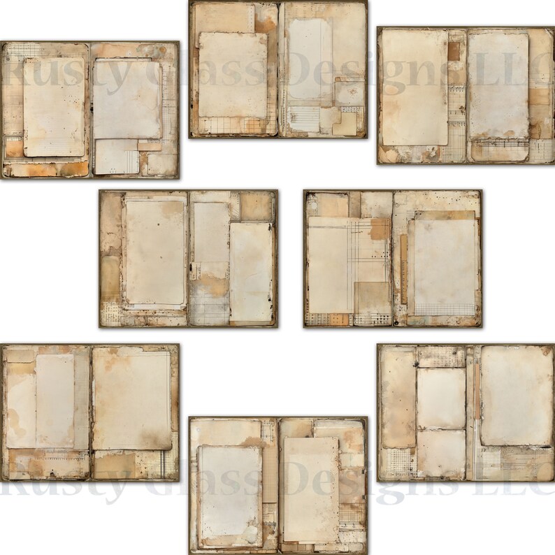 Ledger Stacks Junk Journal Pages, Set 3, Printable Journal Pages ...