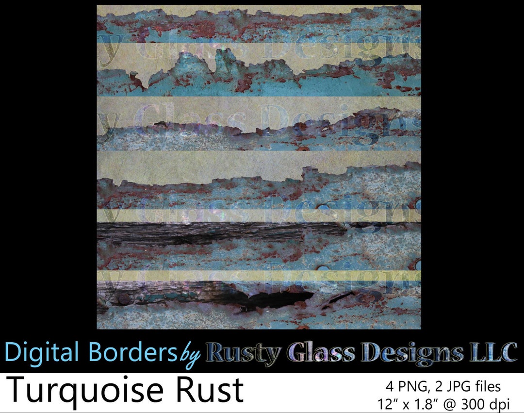 Digital Borders Set, "turquoise Rust," Scrapbooking / Photography ...