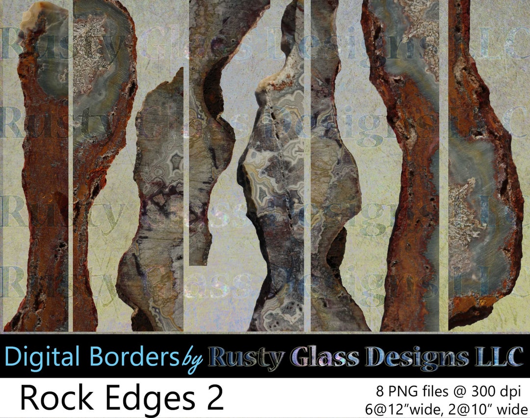 Digital Borders Set rock Edges 2 Scrapbooking / - Etsy