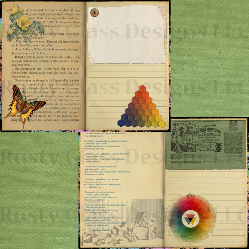 Digital Journal Pages, "art & Color" / Digital Papers / Junk Journal ...