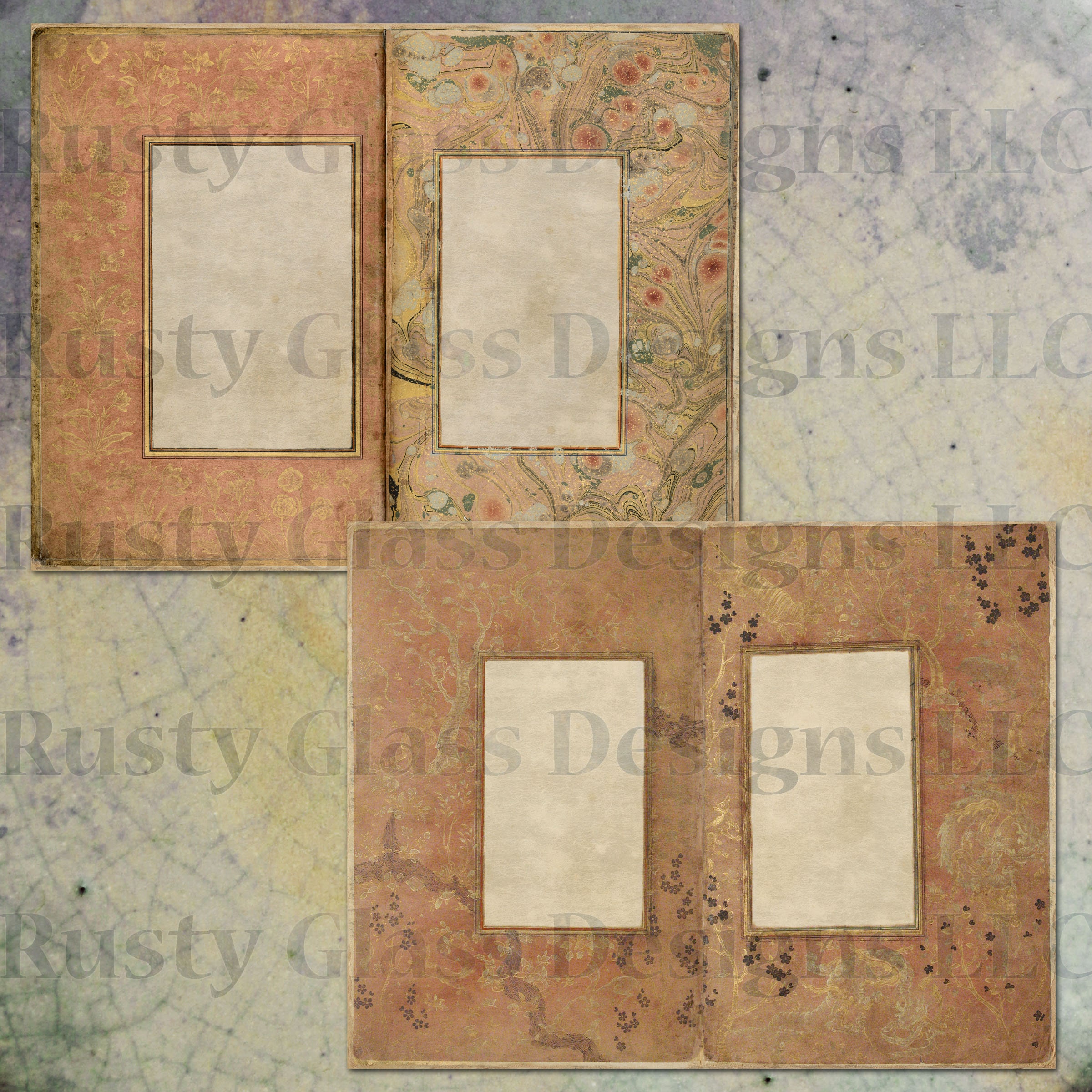 Gold Junk Journal Pages / Rose and Gold Borders / Digital Journal Pages ...