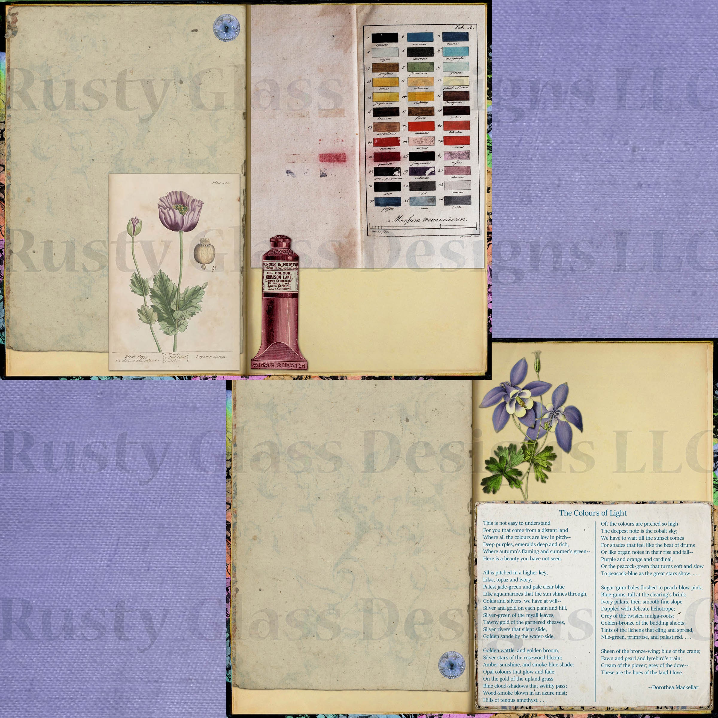 Digital Journal Pages, "art & Color" / Digital Papers / Junk Journal ...