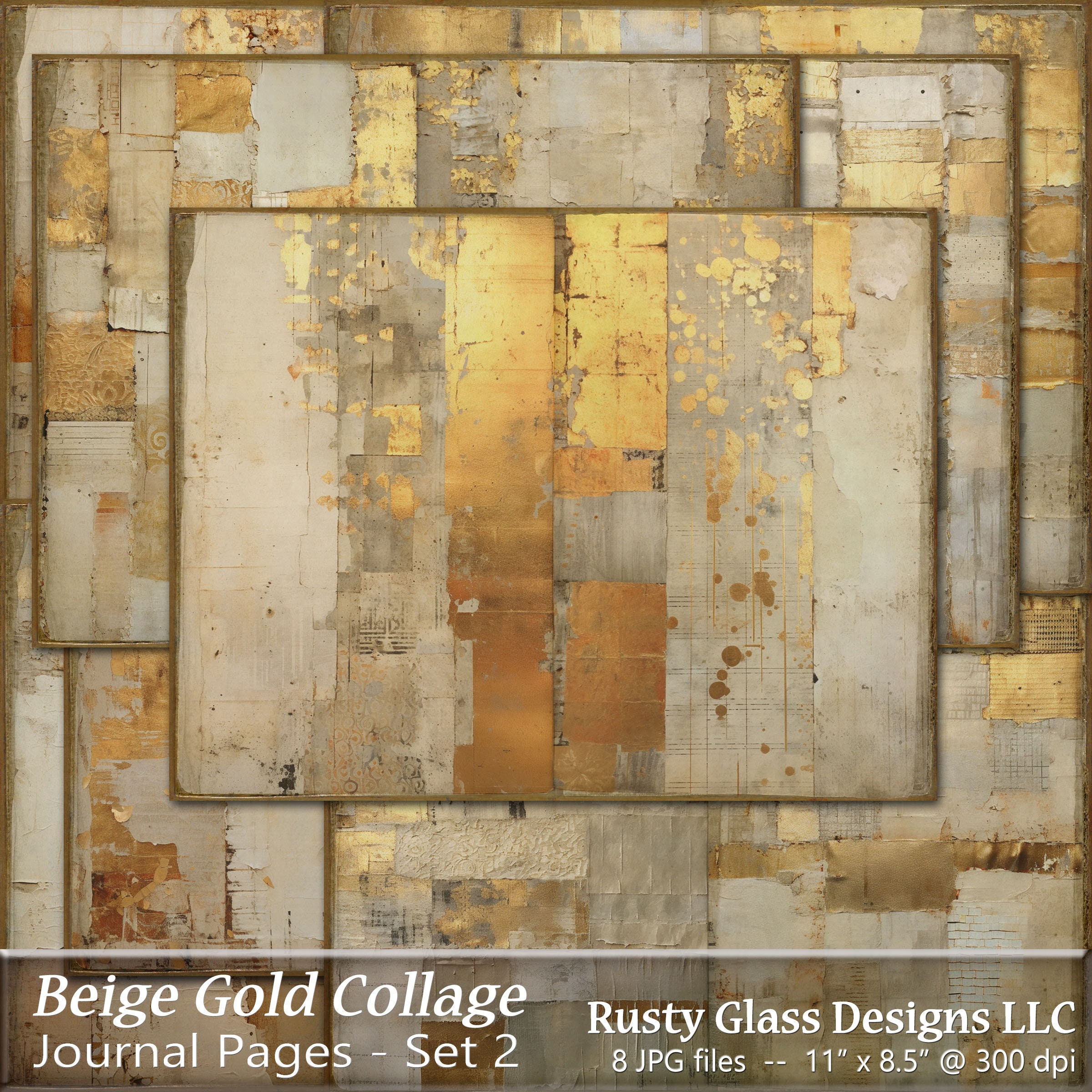 Beige and Gold Junk Journal Kit, Plain Collage Journal Pages, Basic ...