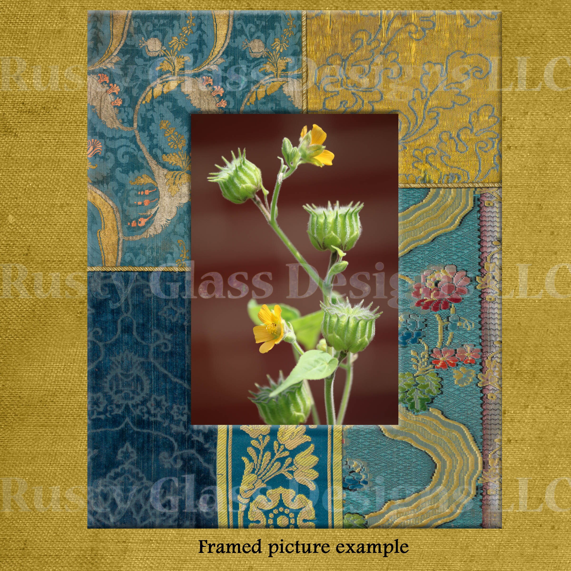 Blue Gold Frame / Digital Frames / Printable Frame / Digital Picture ...
