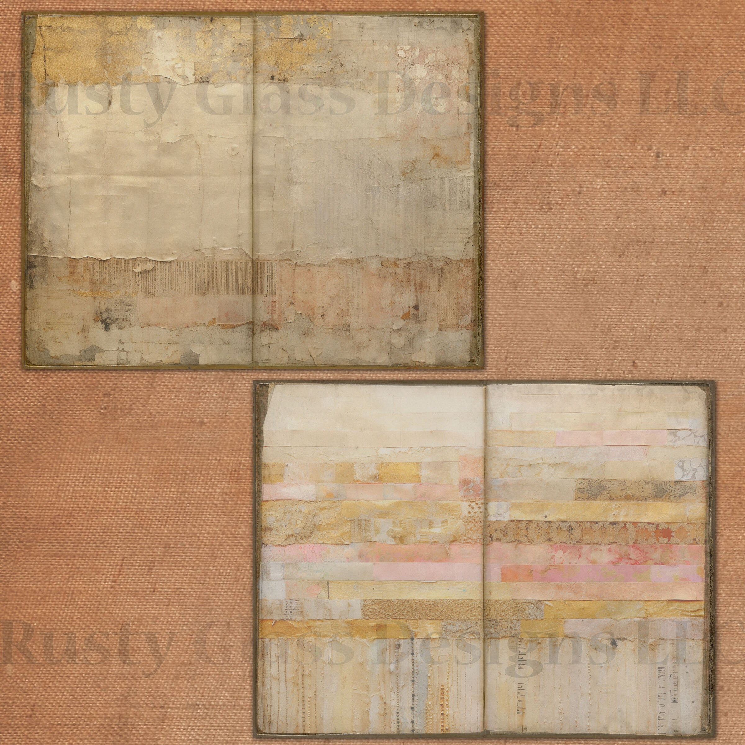 Plain Collage Journal Pages, White Beige Neutral Junk Journal Paper ...